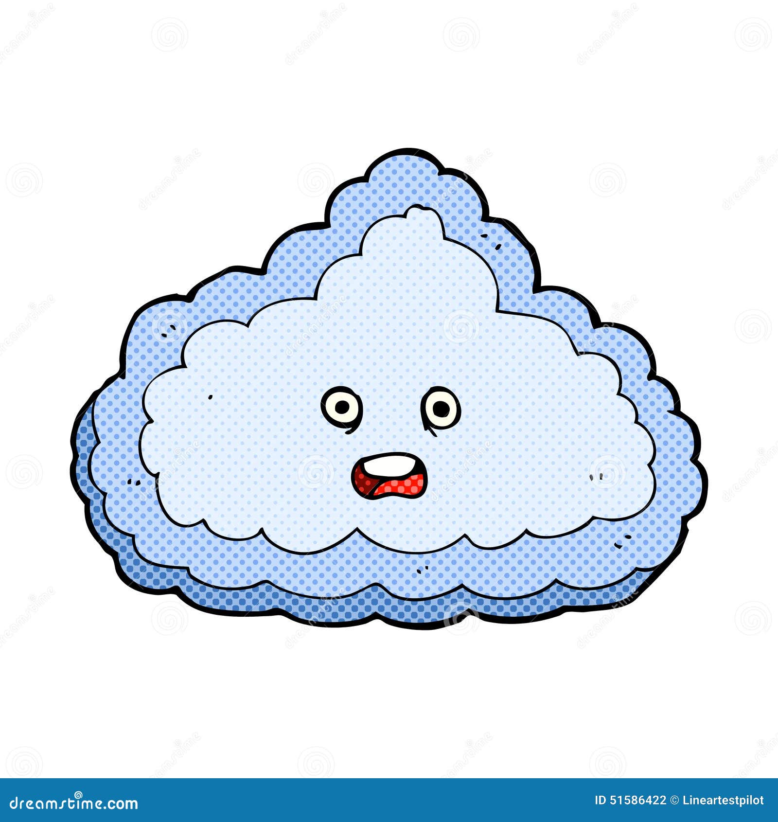 Comic cartoon cloud stock illustration. Illustration of funny - 51586422