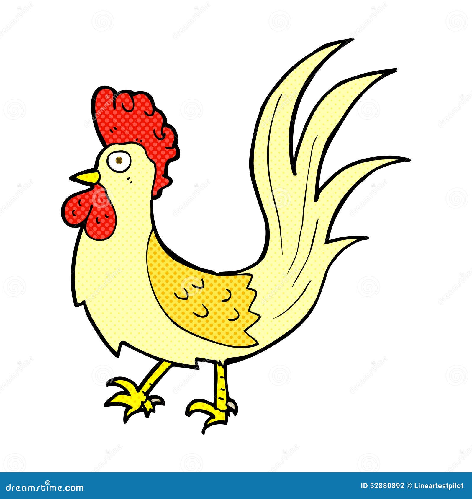 Comic cartoon cockerel stock illustration. Illustration of cheerful ...