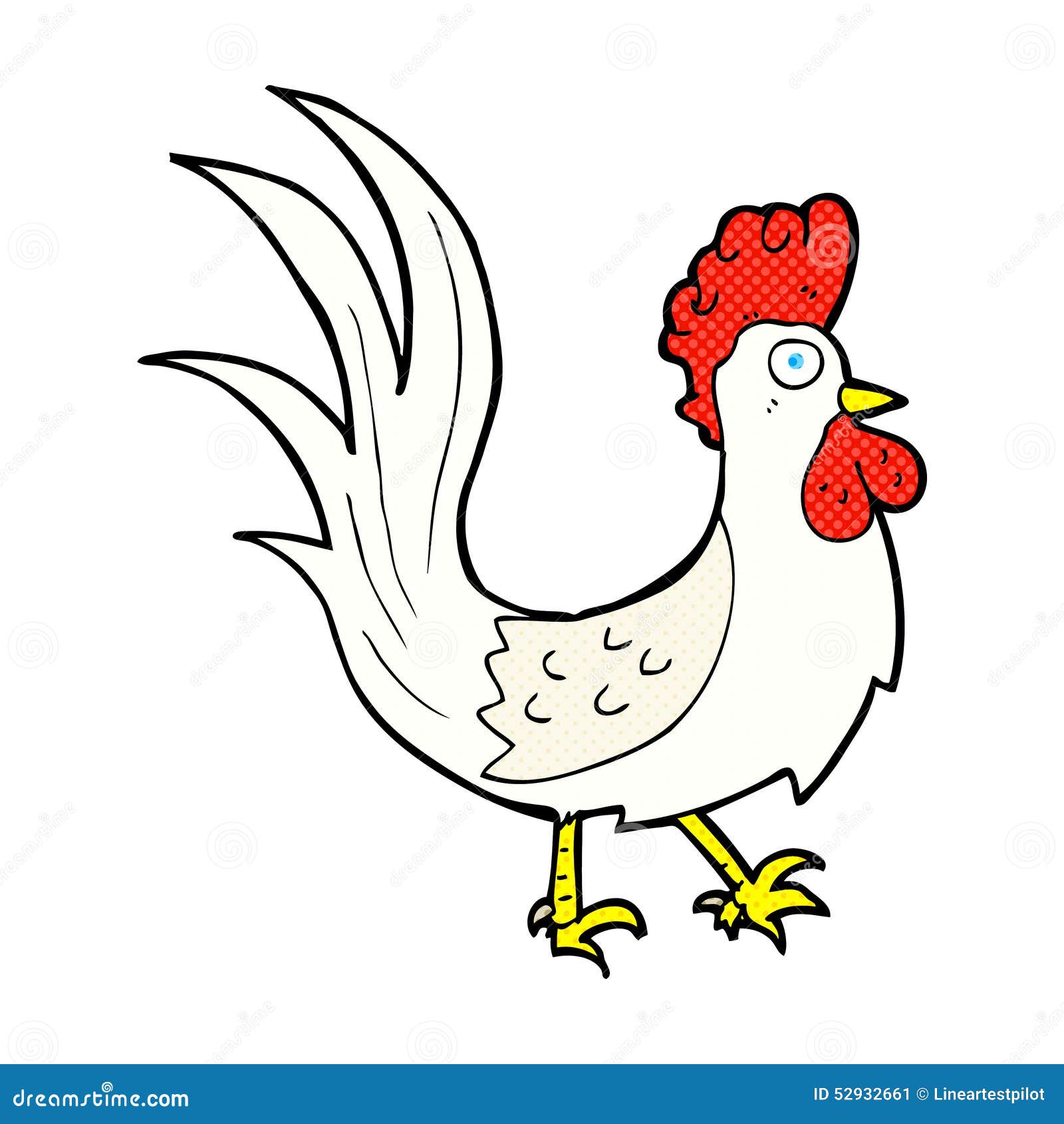 Comic cartoon cockerel stock illustration. Illustration of comic - 52932661