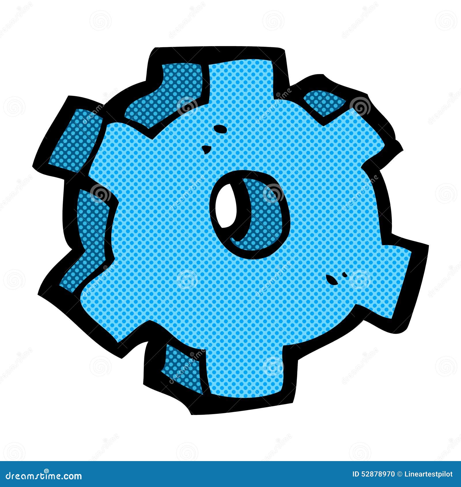Comic cartoon cog symbol stock illustration. Illustration of line ...