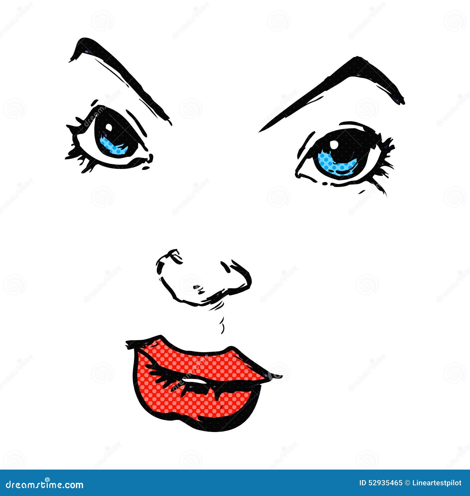 Comic Cartoon Comic Book Face Stock Illustration - Illustration of ...