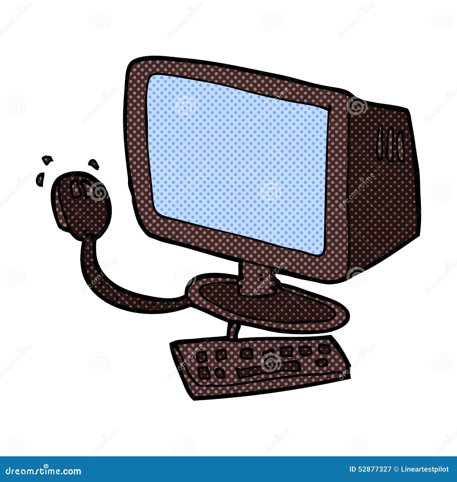 Comic cartoon computer stock illustration. Illustration of cheerful ...
