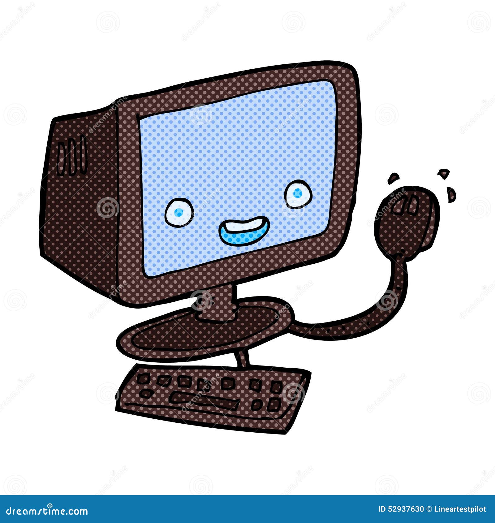 Comic cartoon computer stock illustration. Illustration of computer ...