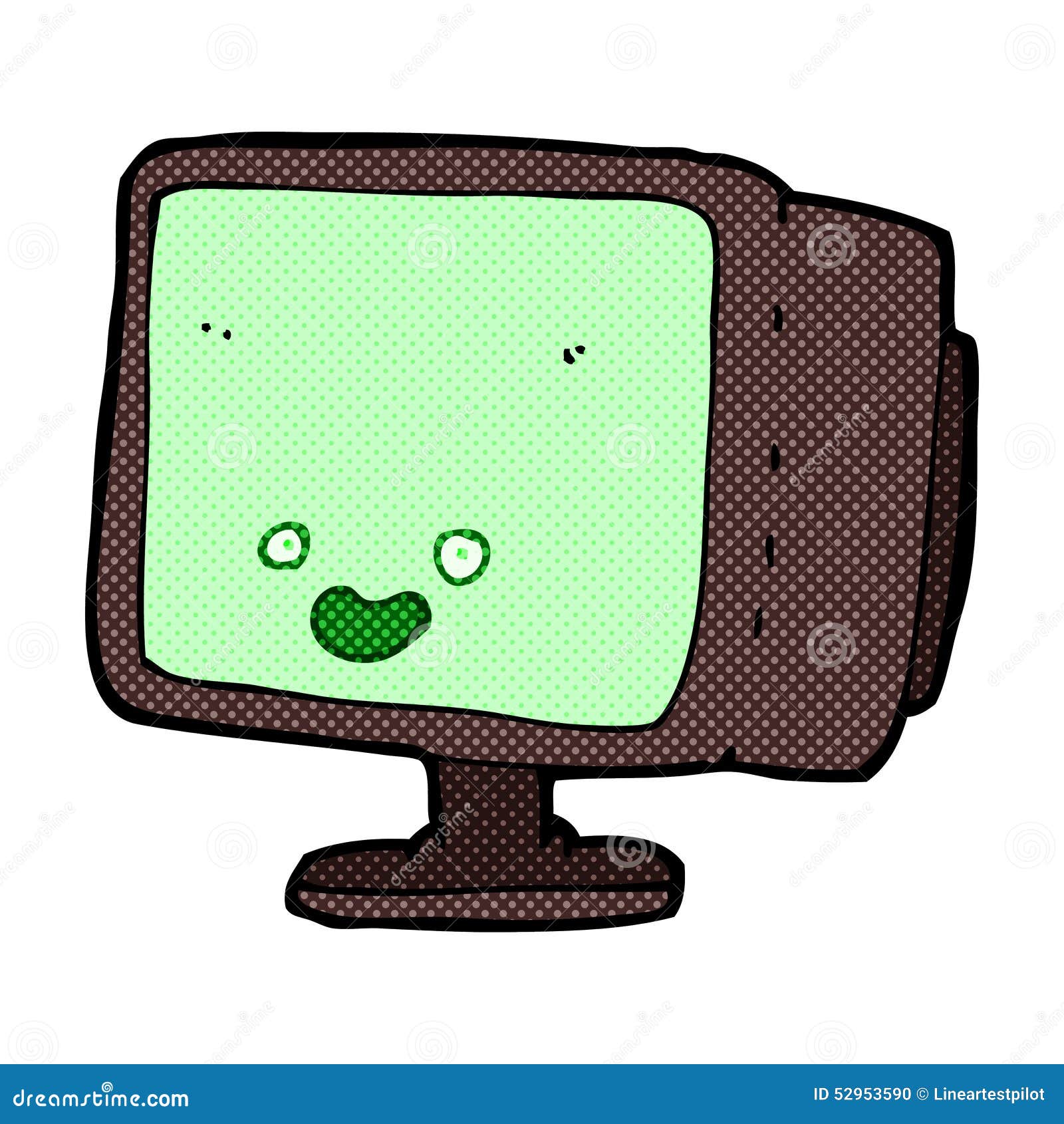 Comic Cartoon Computer Screen Stock Illustration - Illustration of ...