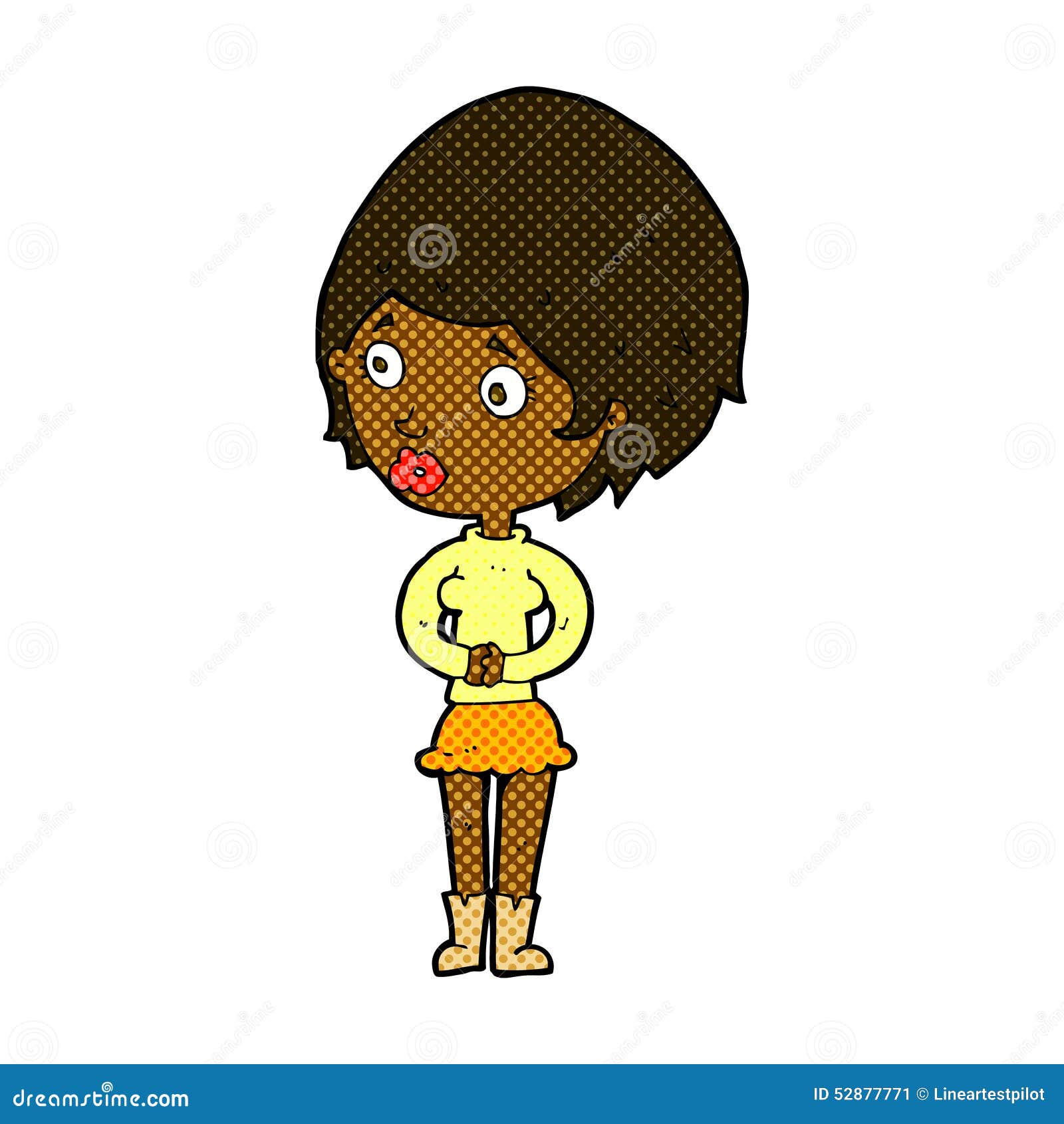 Comic Cartoon Concerned Woman Stock Illustration - Illustration of ...