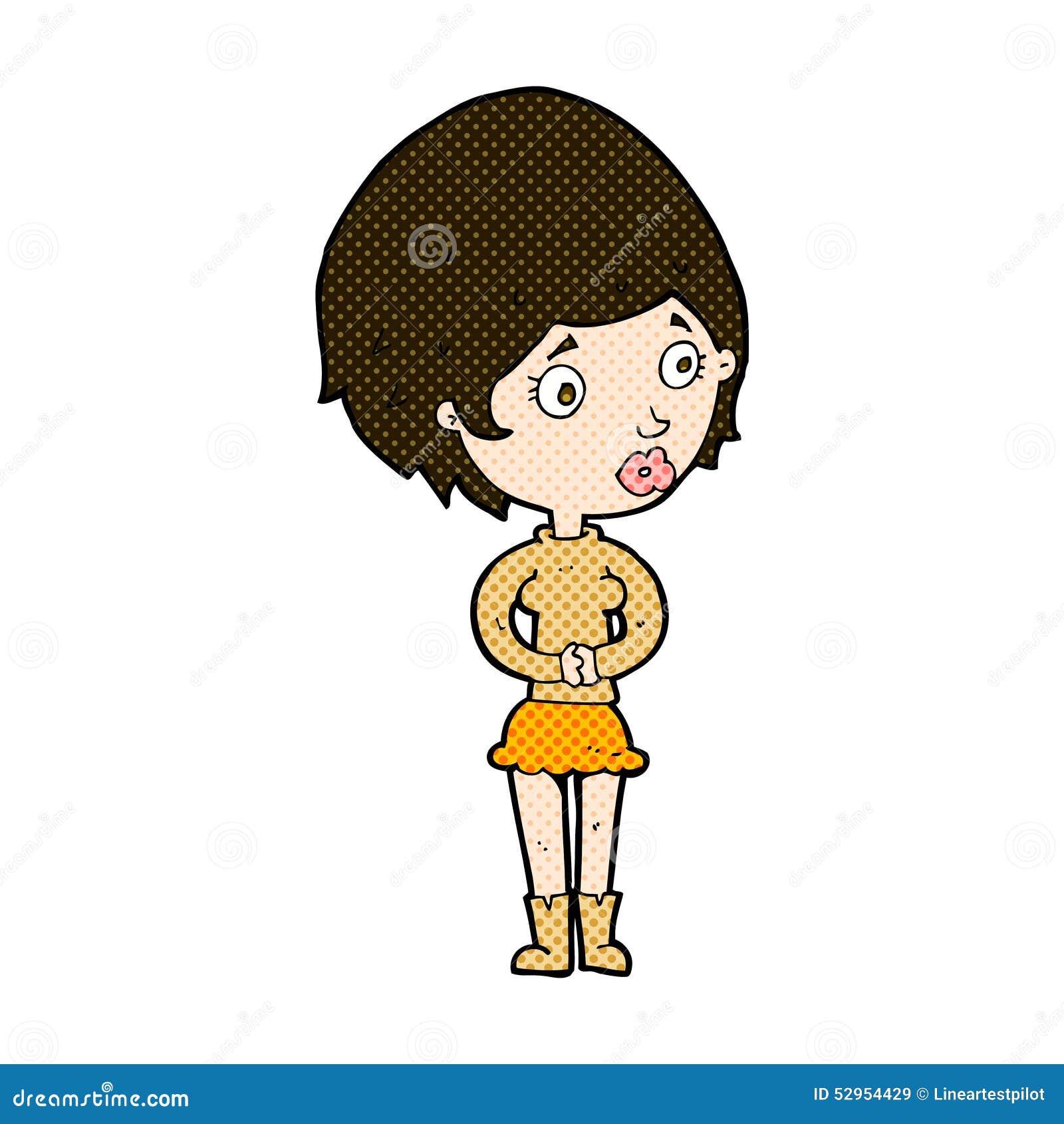 Comic Cartoon Concerned Woman Stock Illustration - Illustration of girl ...