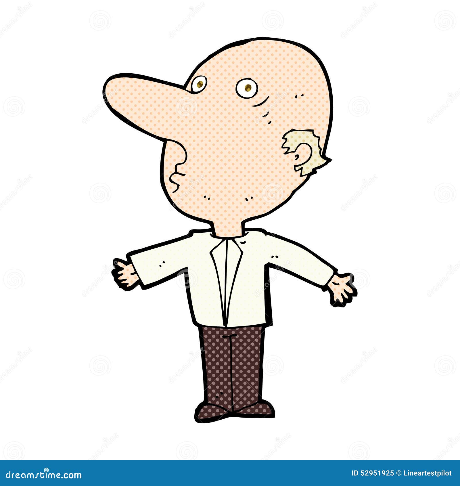 Comic Cartoon Confused Middle Aged Man Stock Illustration ...