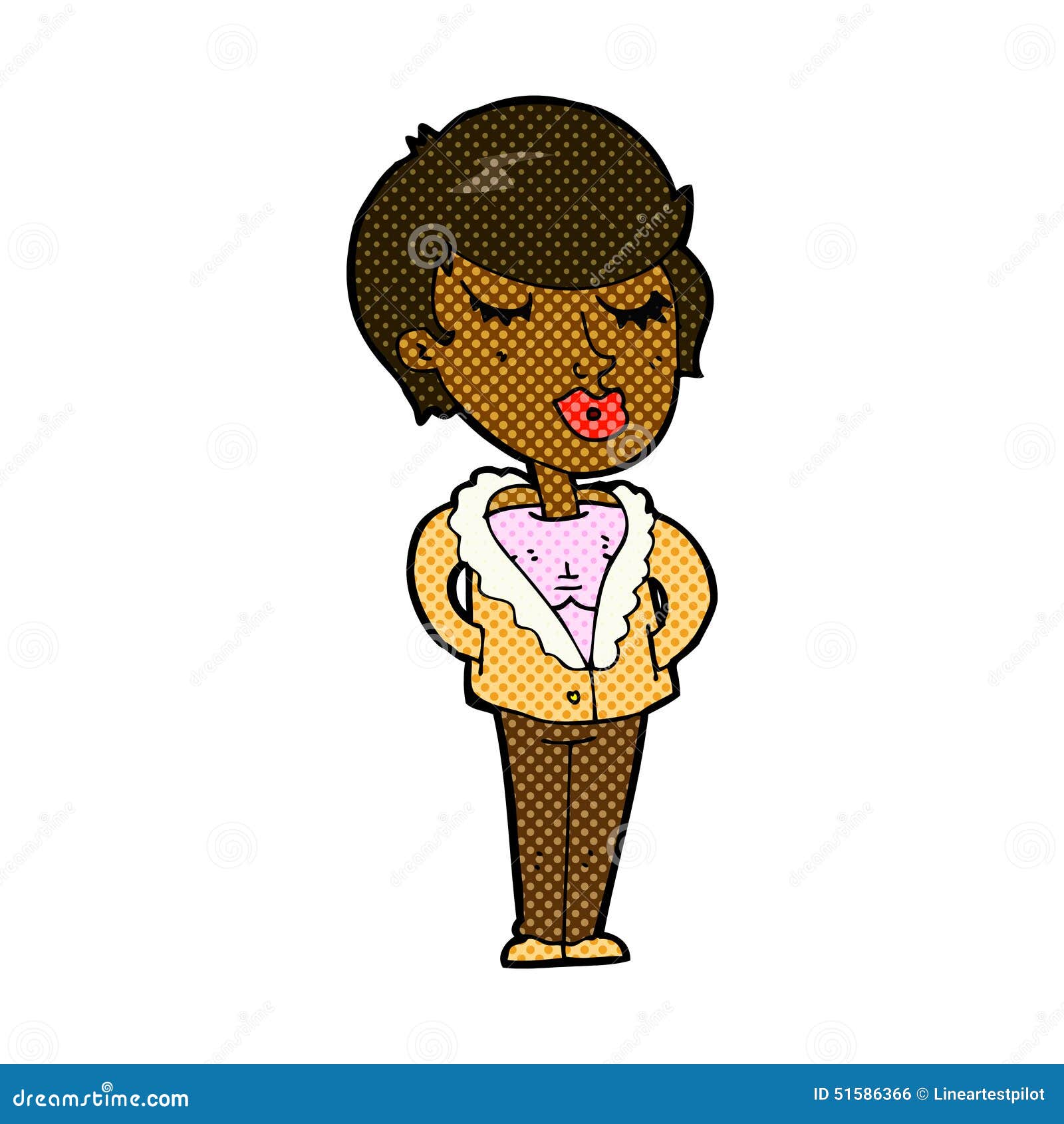 Comic Cartoon Cool Relaxed Woman Stock Illustration - Illustration of ...