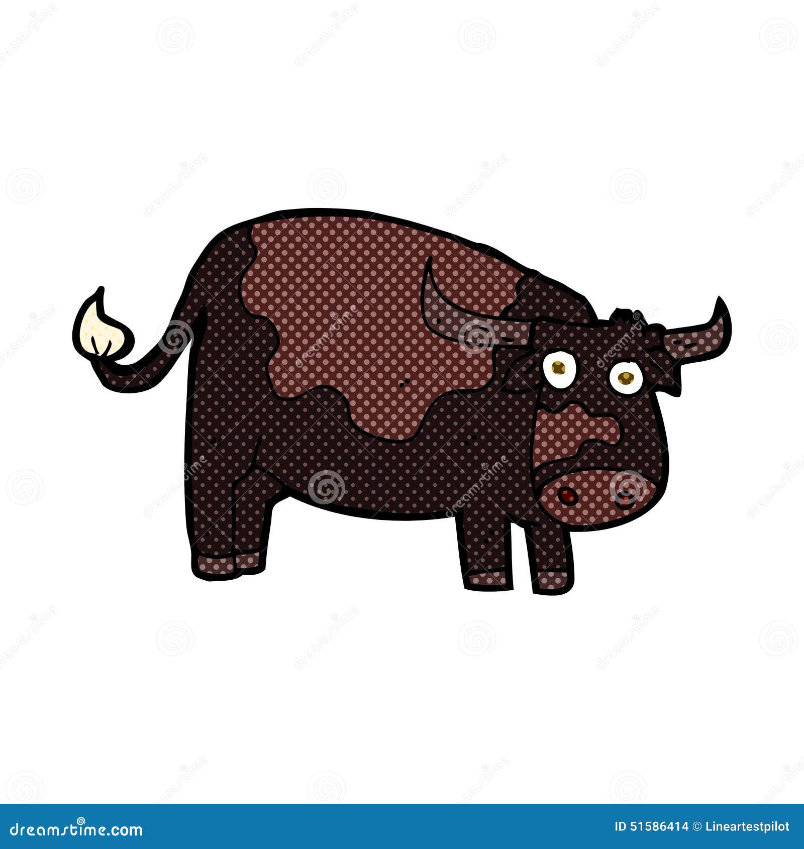 Comic cartoon cow stock illustration. Illustration of comic - 51586414