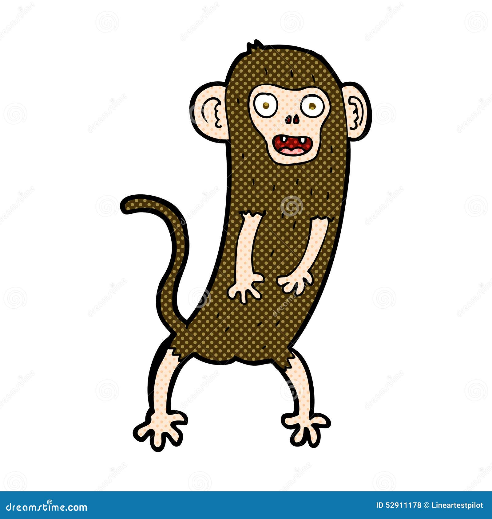 Comic cartoon crazy monkey stock illustration. Illustration of drawn ...