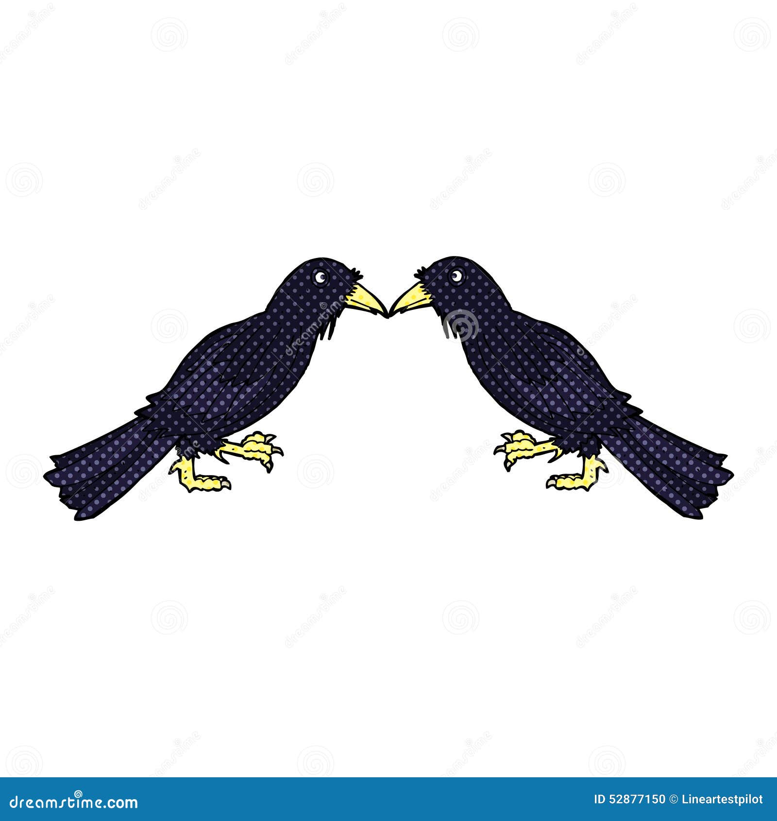 Comic cartoon crows stock illustration. Illustration of drawn - 52877150