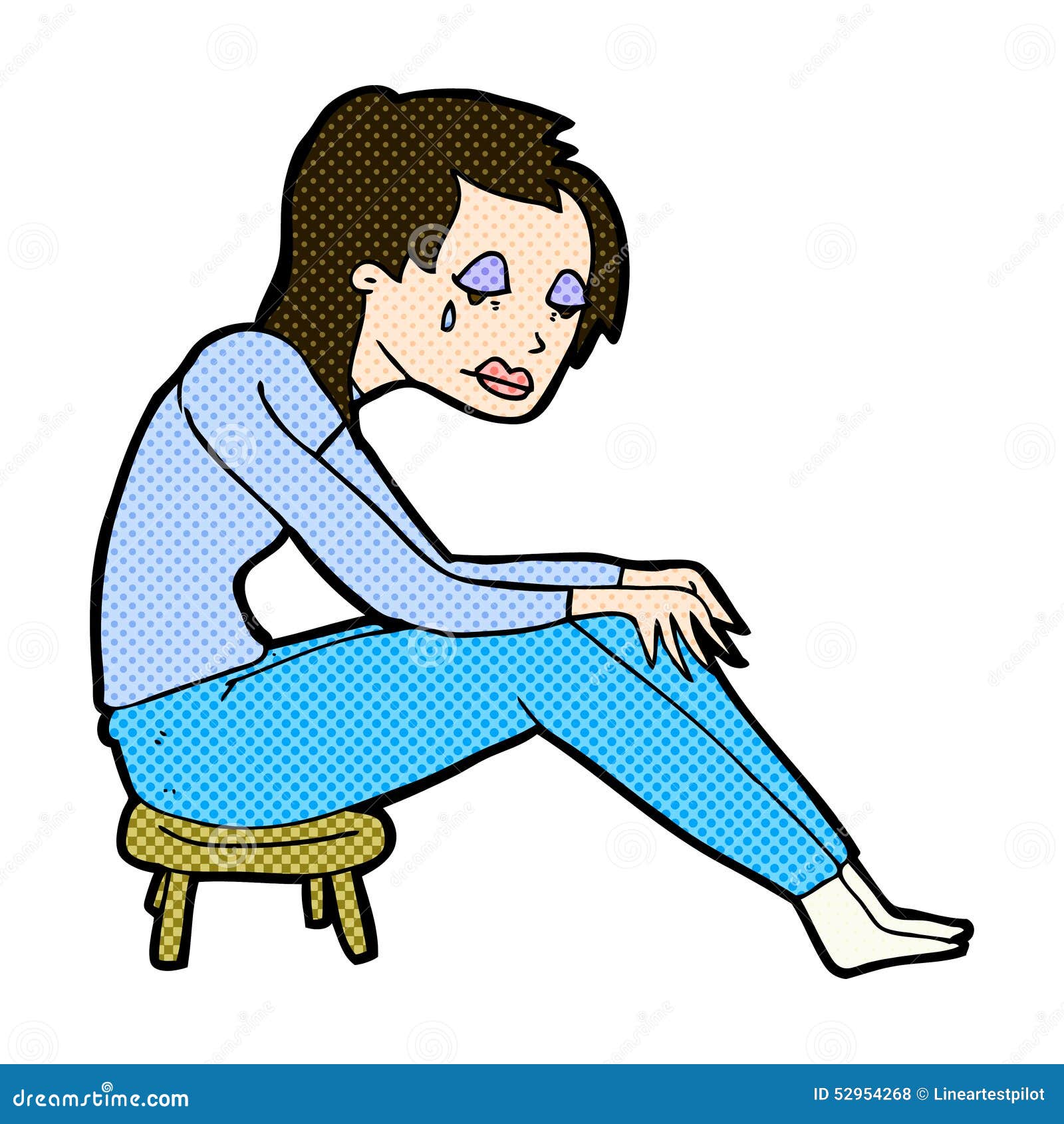 Comic cartoon crying woman stock illustration. Illustration of retro ...