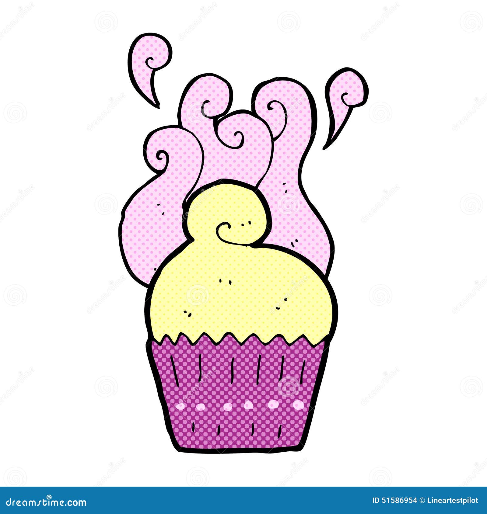 Comic cartoon cupcake stock illustration. Illustration of cheerful ...