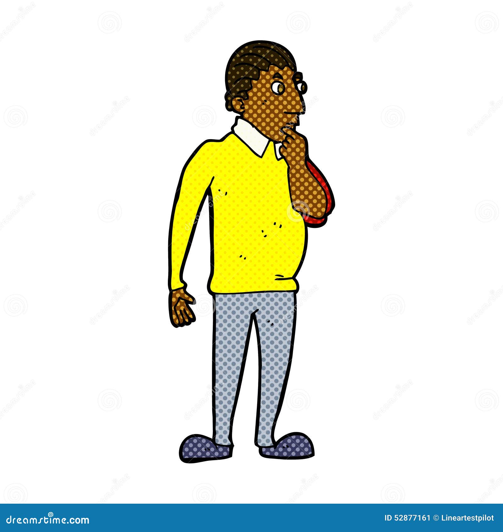 Comic cartoon curious man stock illustration. Illustration of quirky ...