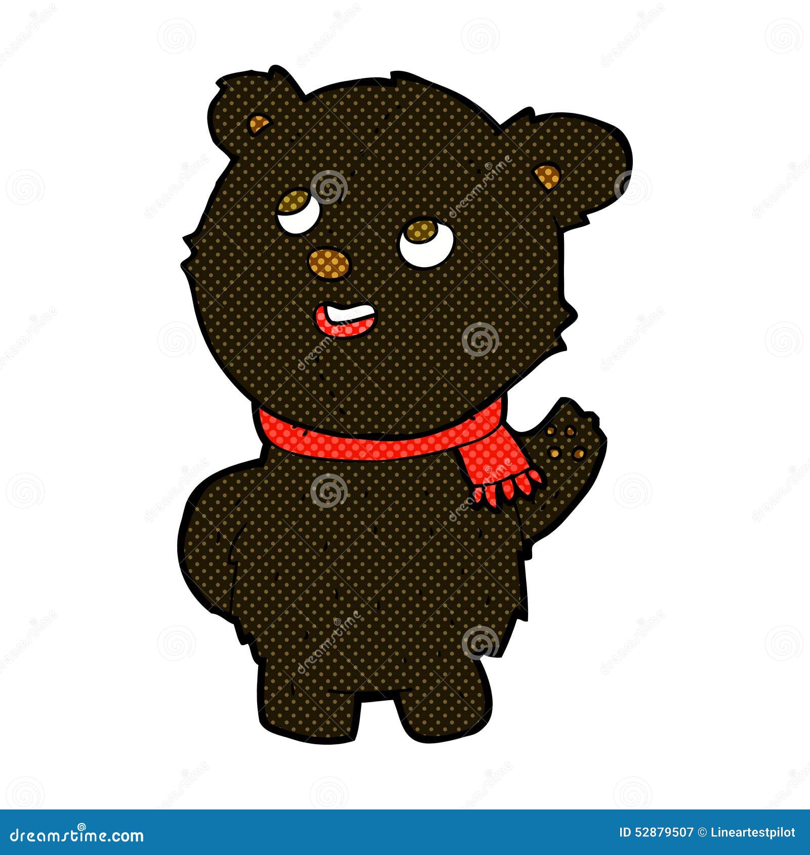 Comic Cartoon Cute Black Bear Cub Stock Illustration - Illustration of ...