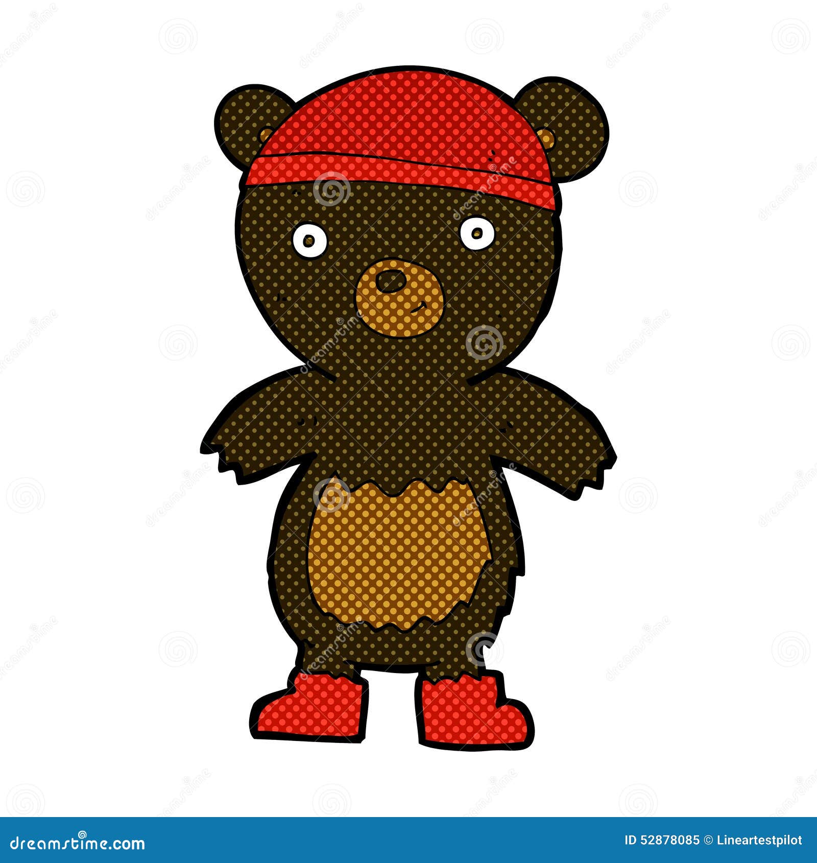 Comic Cartoon Cute Black Bear Stock Illustration - Illustration of ...