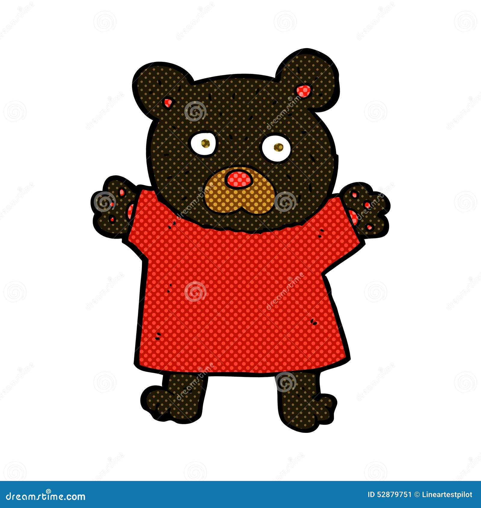 Comic Cartoon Cute Black Bear Stock Illustration - Illustration of ...