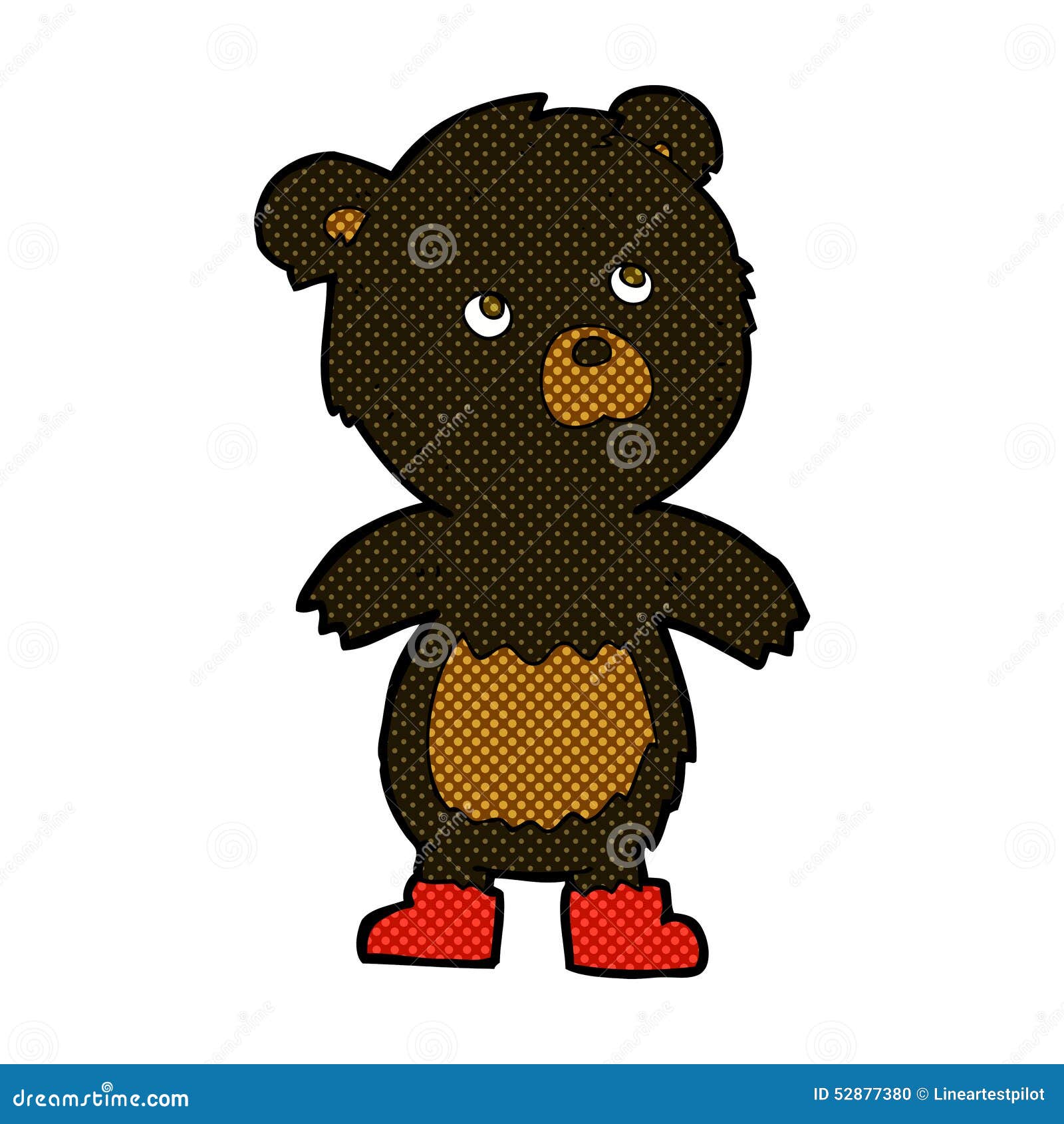 Comic Cartoon Cute Little Bear Stock Illustration - Illustration of ...