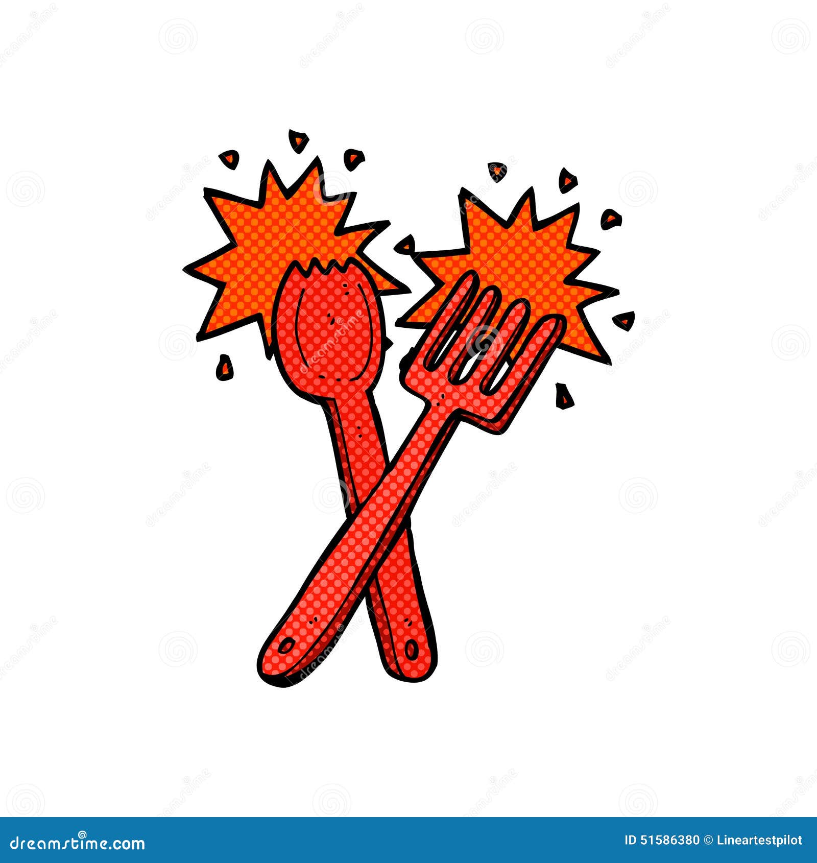 Cartoon Cutlery. Vector Illustration. Coloring And Dot To Dot Ga ...