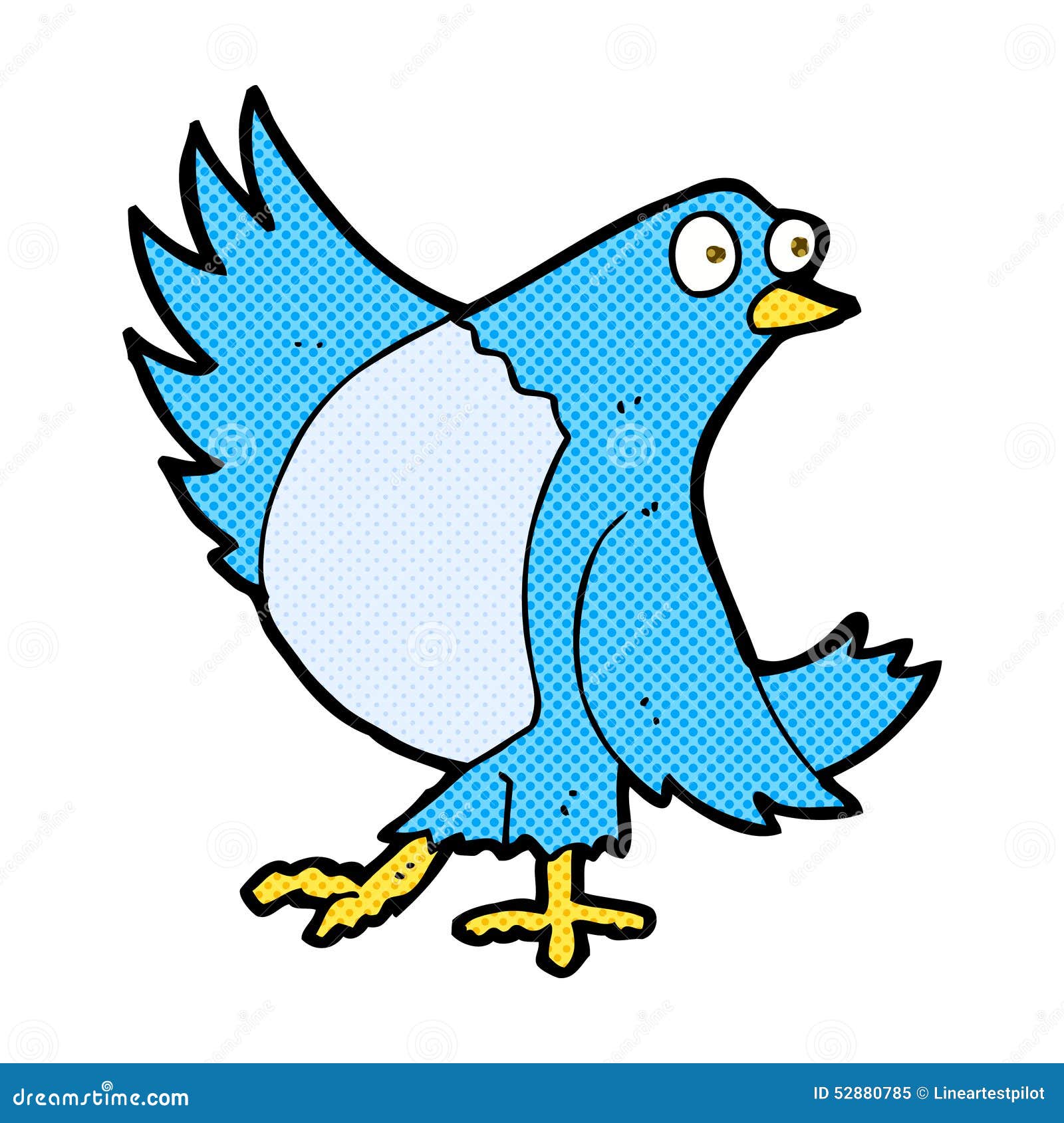 Comic Cartoon Dancing Bluebird Stock Illustration - Illustration of ...