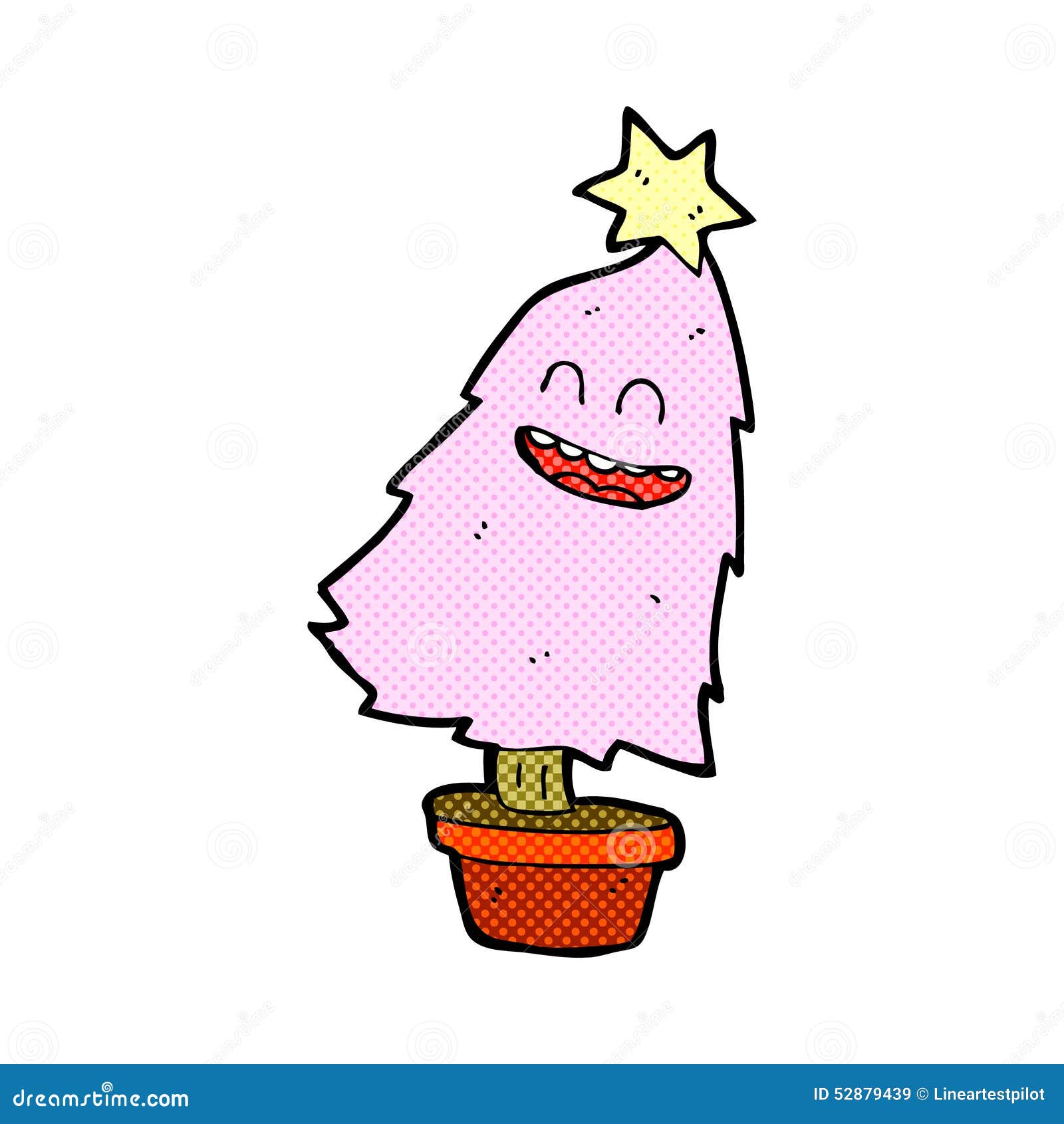 Comic Cartoon Dancing Christmas Tree Stock Illustration - Illustration ...