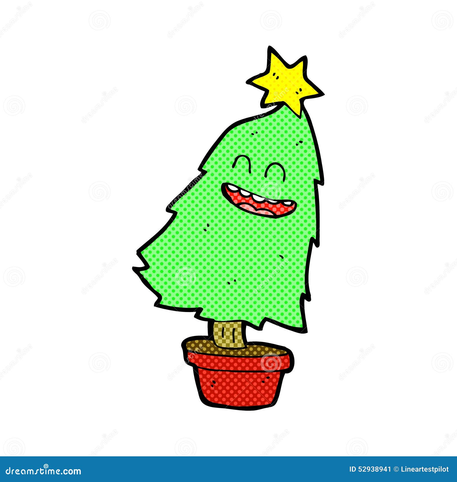 Comic Cartoon Dancing Christmas Tree Stock Illustration - Illustration ...