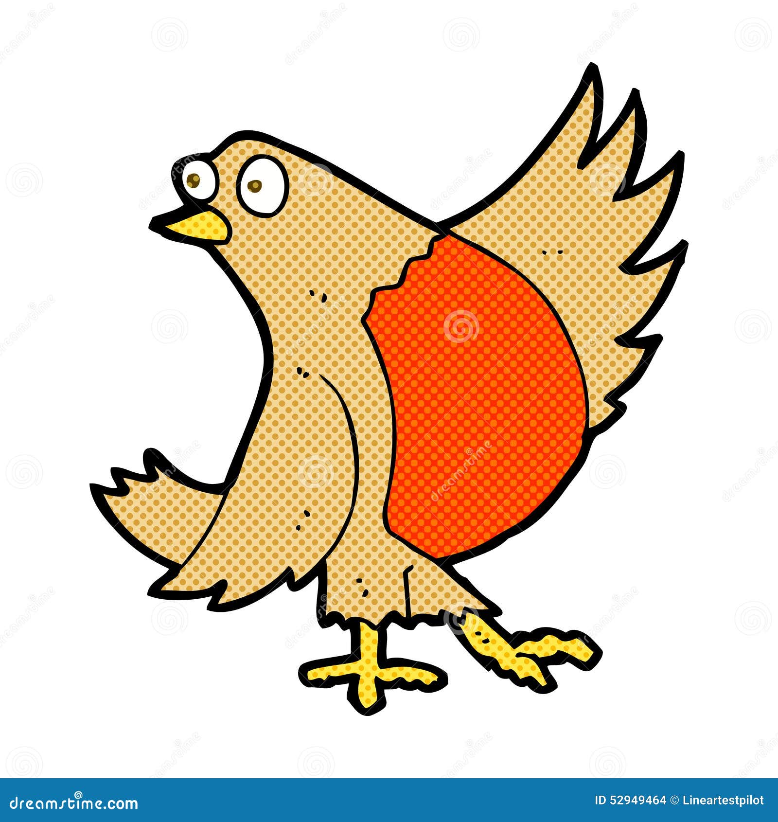 Comic Cartoon Dancing Robin Stock Illustration - Illustration of xmas ...