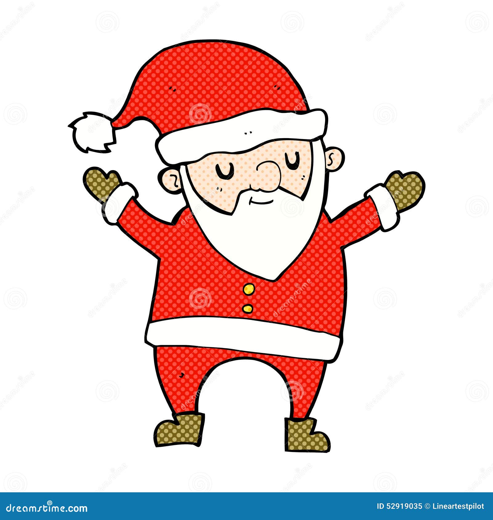 Comic Cartoon Dancing Santa Stock Illustration - Illustration of quirky ...