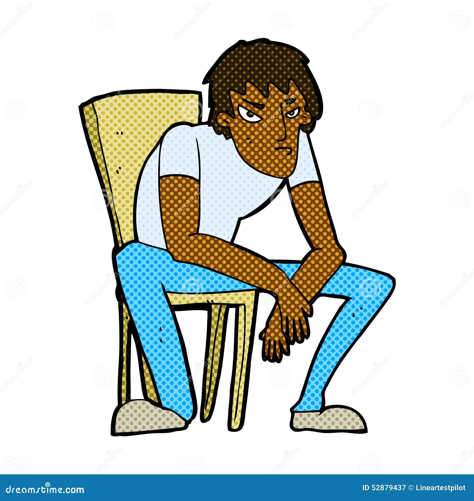 Comic cartoon dejected man stock illustration. Illustration of bored ...