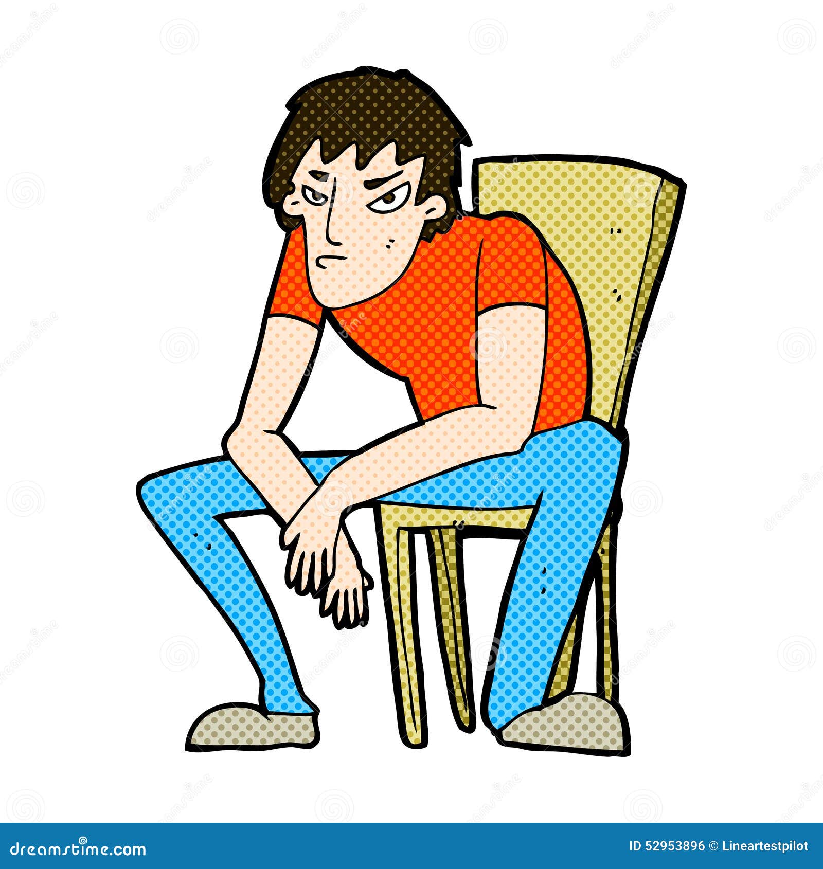 Comic cartoon dejected man stock illustration. Illustration of bored ...