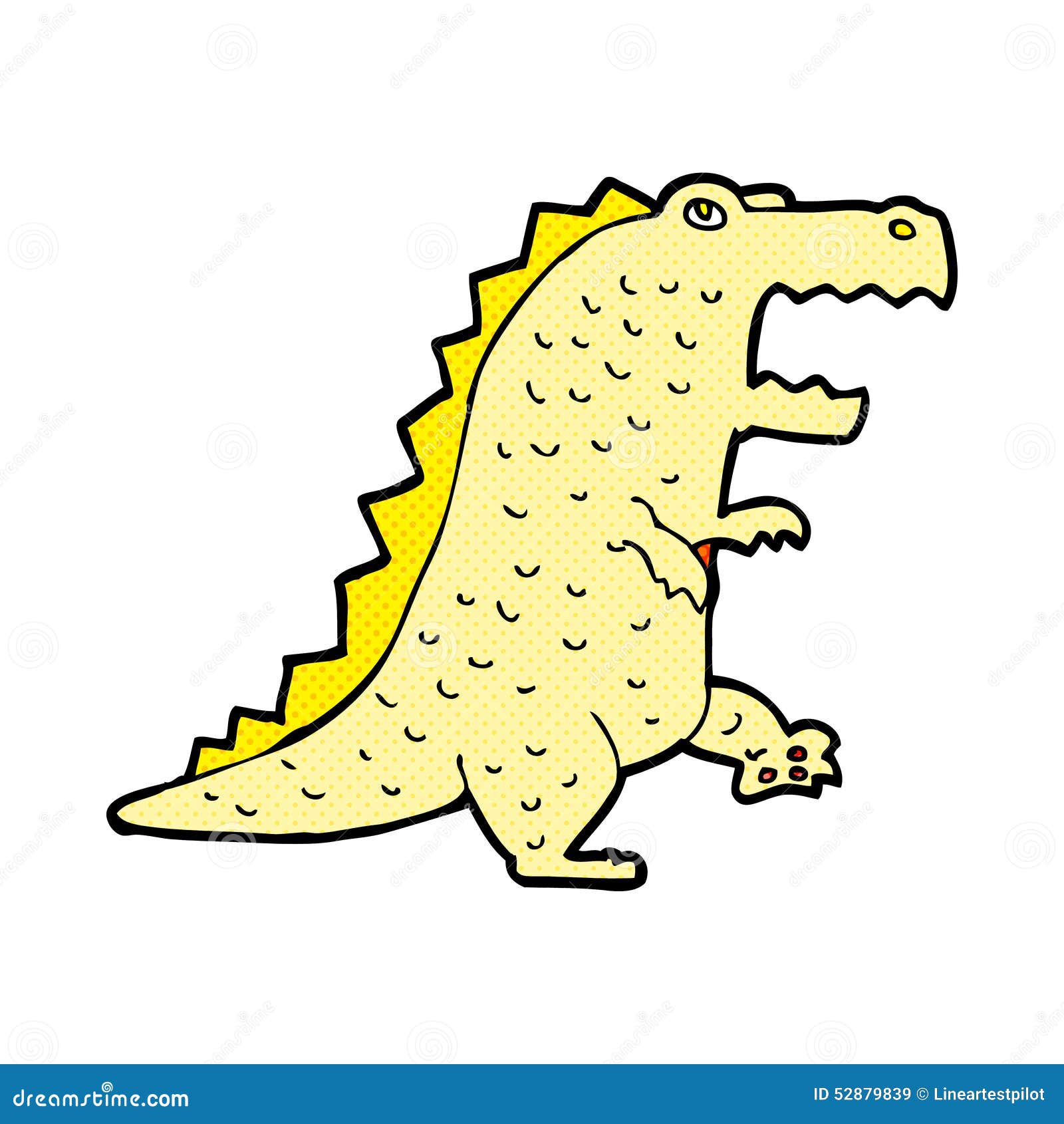 Comic cartoon dinosaur stock illustration. Illustration of clip - 52879839