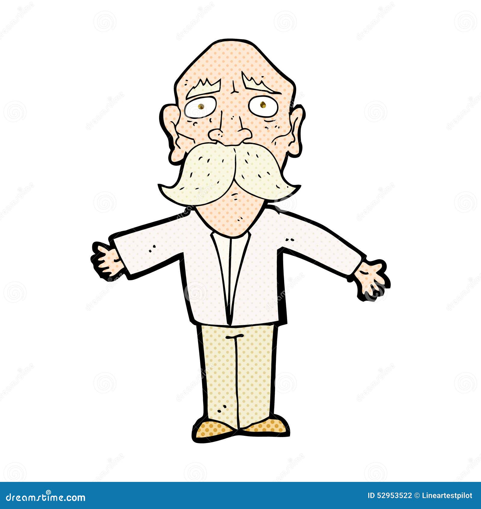 Comic Cartoon Disappointed Old Man Stock Illustration - Illustration of ...