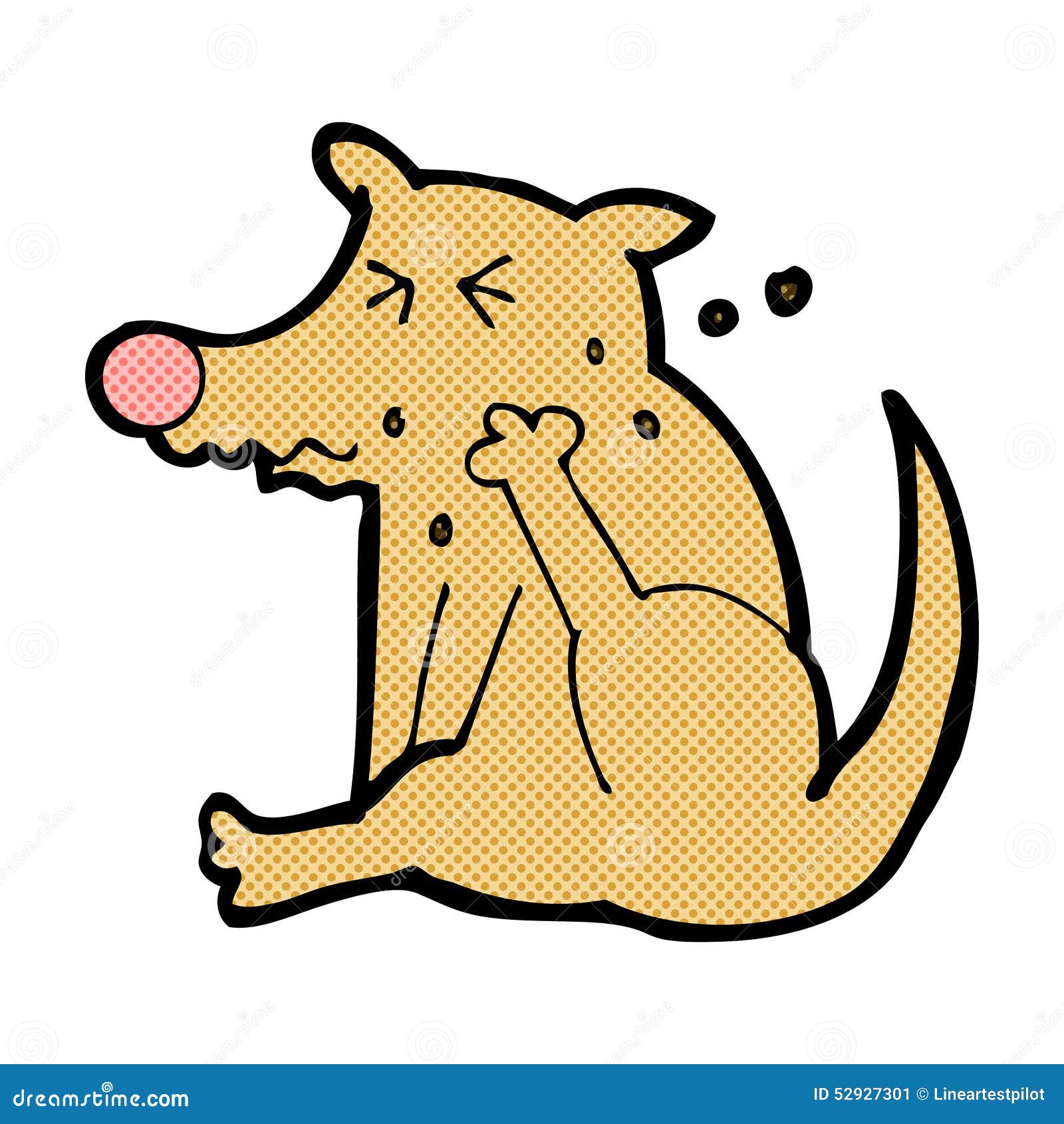 Comic Cartoon Dog Scratching Stock Illustration - Illustration of ...