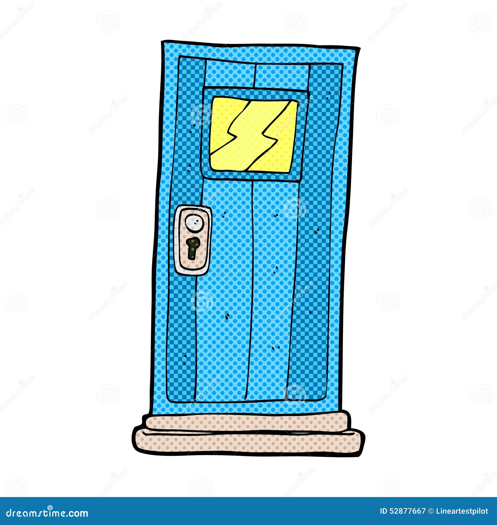 Comic cartoon door stock illustration. Illustration of doodle - 52877667