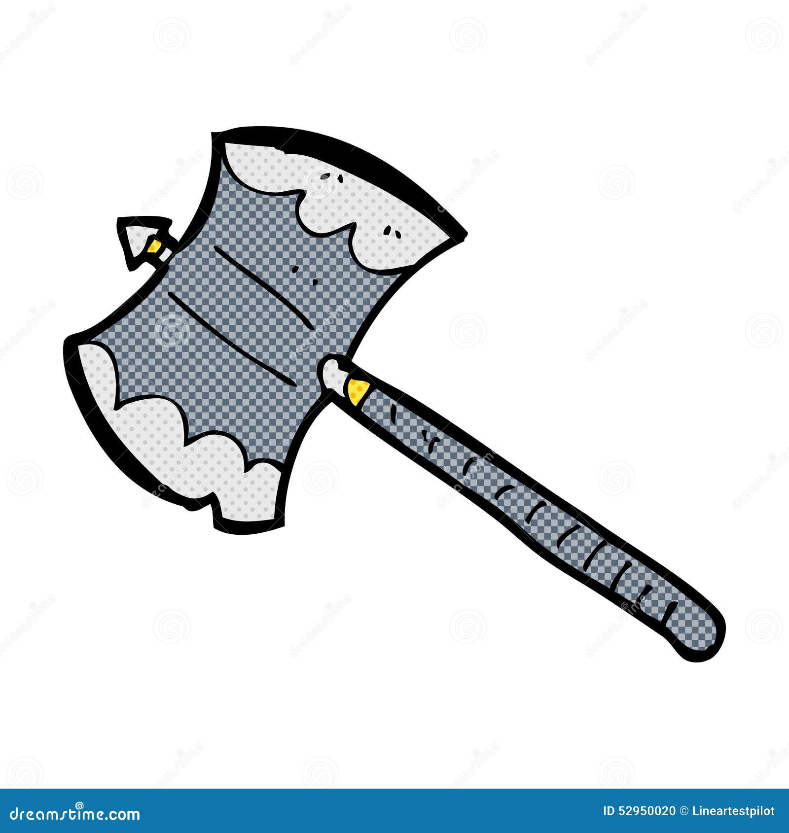 Comic Cartoon Double Sided Axe Stock Illustration - Illustration of ...