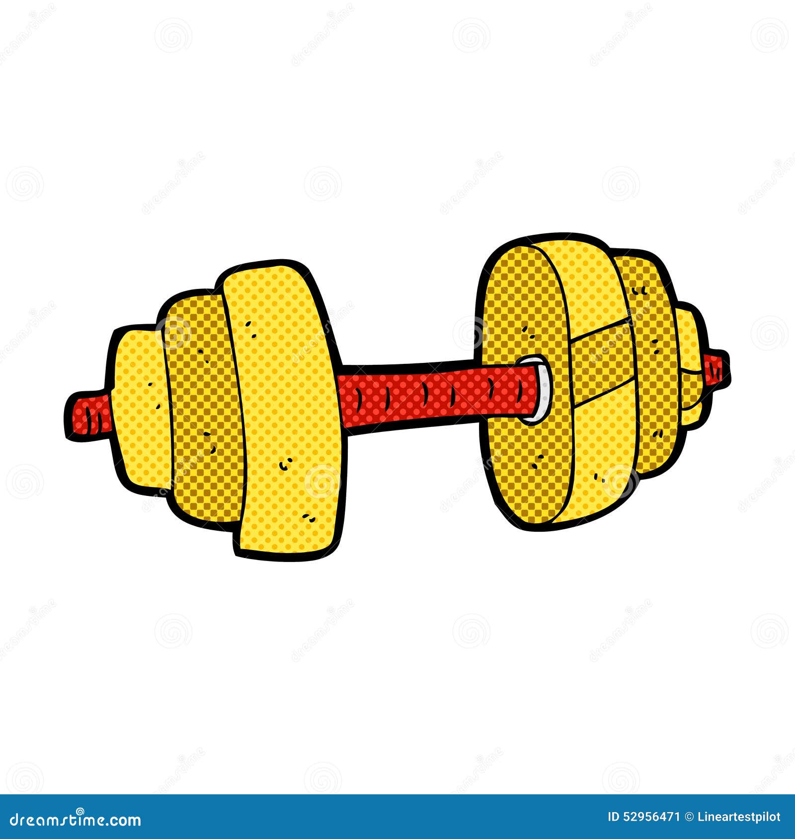 Comic cartoon dumbbell stock illustration. Illustration of hand - 52956471
