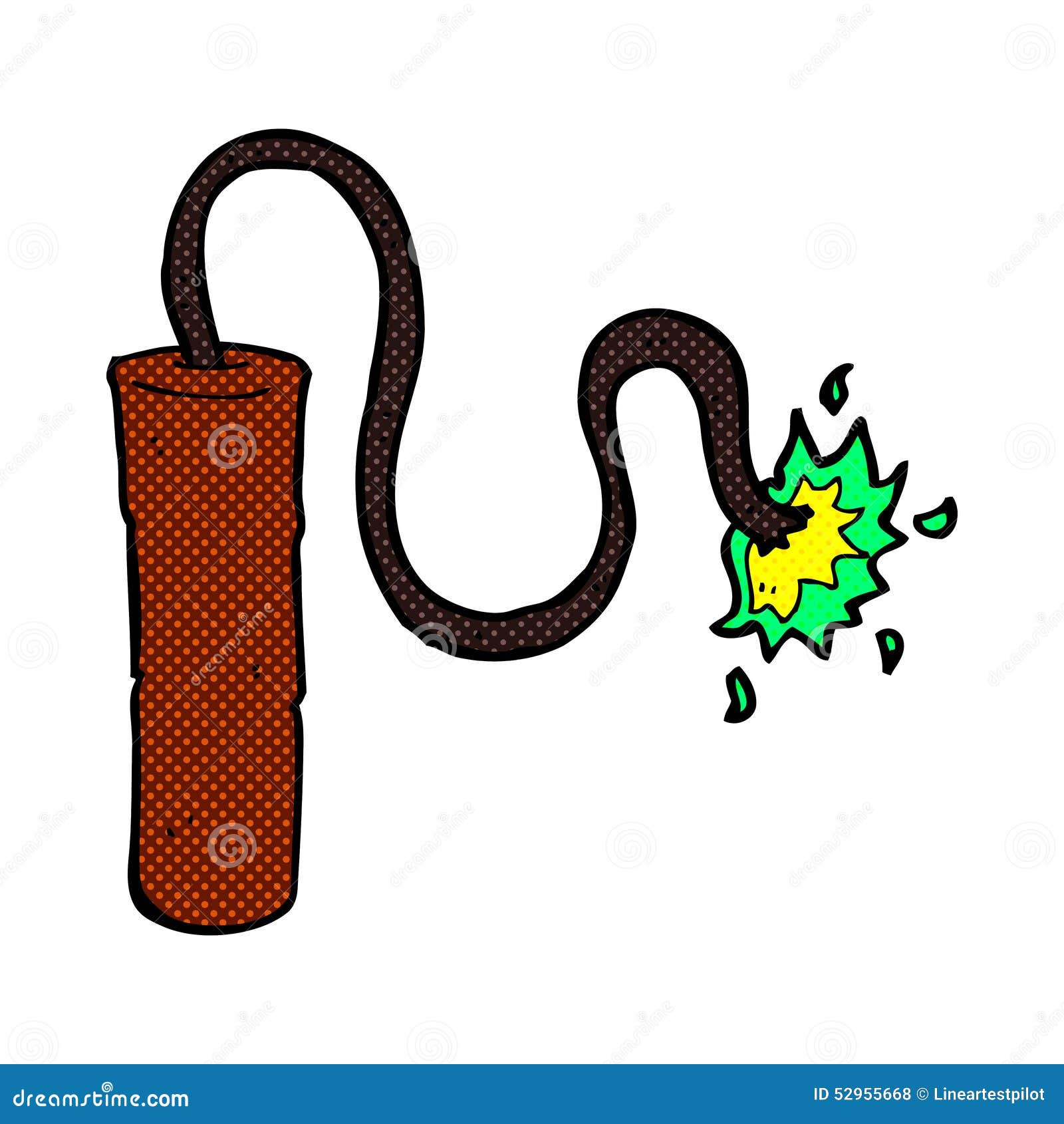 Comic Cartoon Dynamite Burning Stock Illustration - Illustration of ...