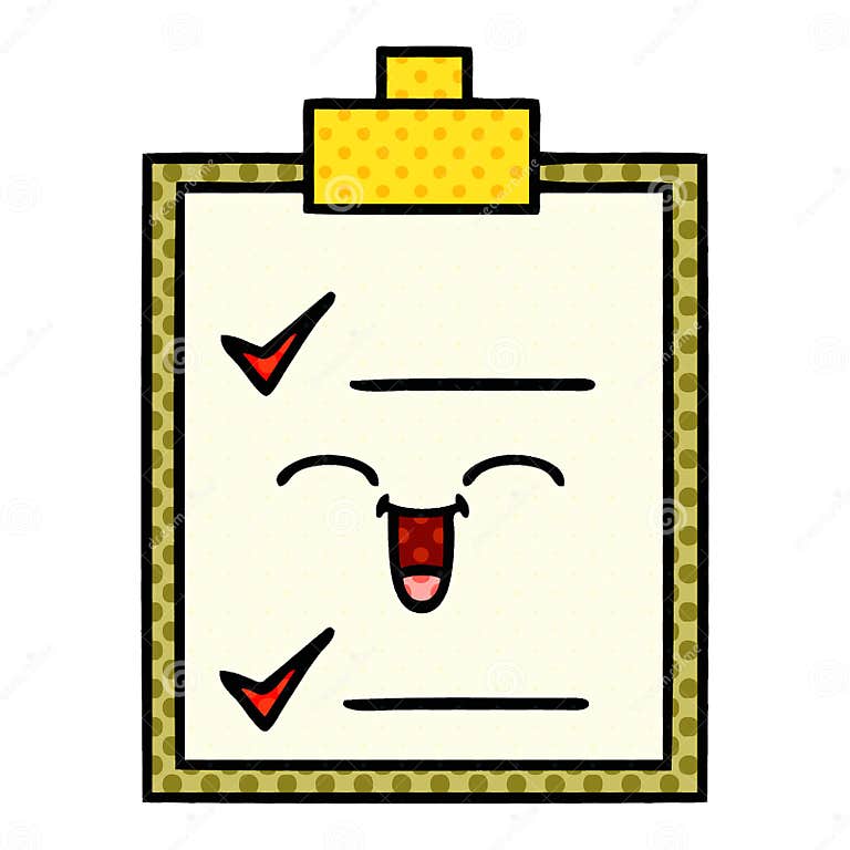 Comic-Cartoon Einer Checkliste Vektor Abbildung - Illustration von ...