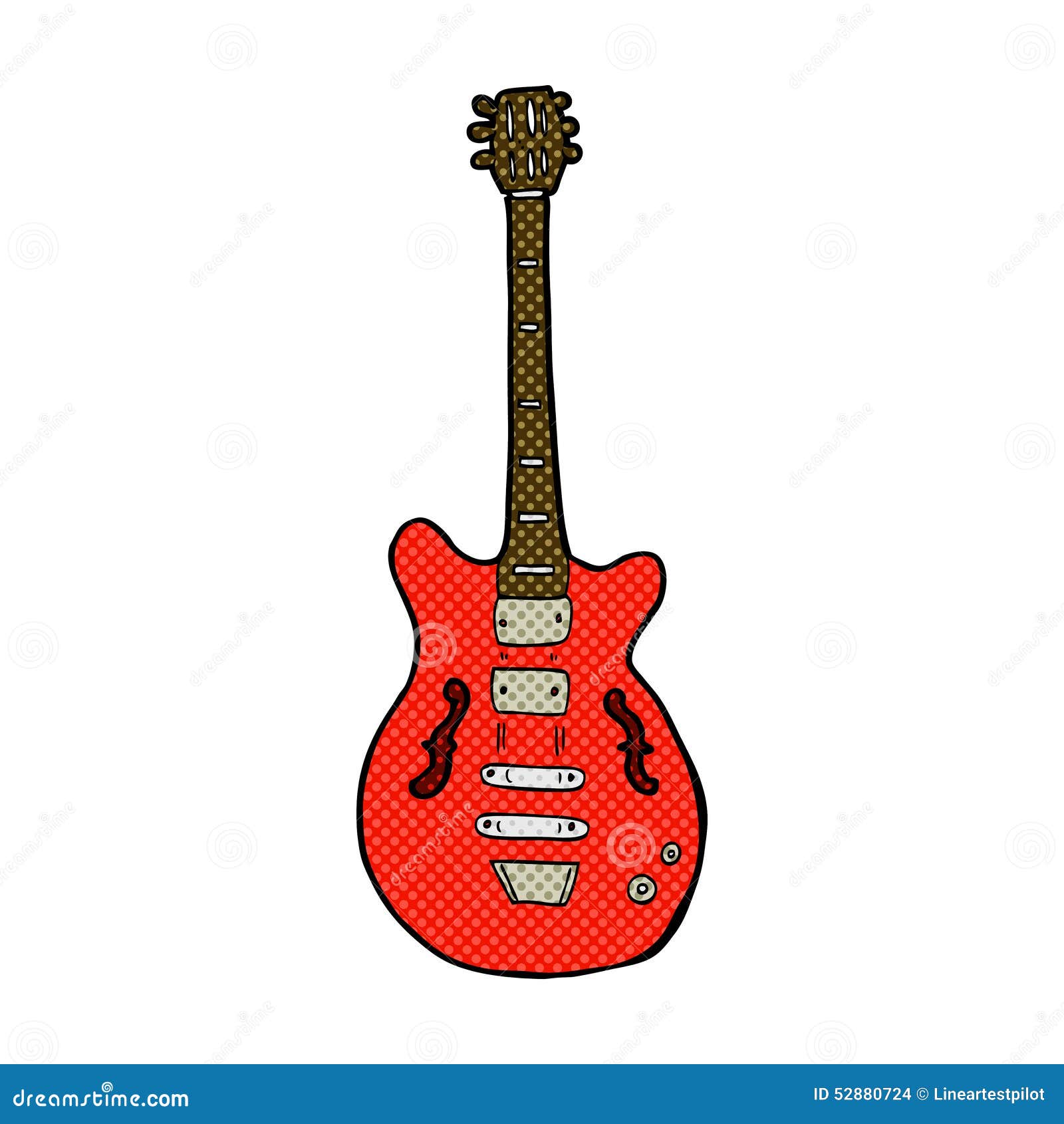 Comic Cartoon Electric Guitar Stock Photo | CartoonDealer.com #52880724
