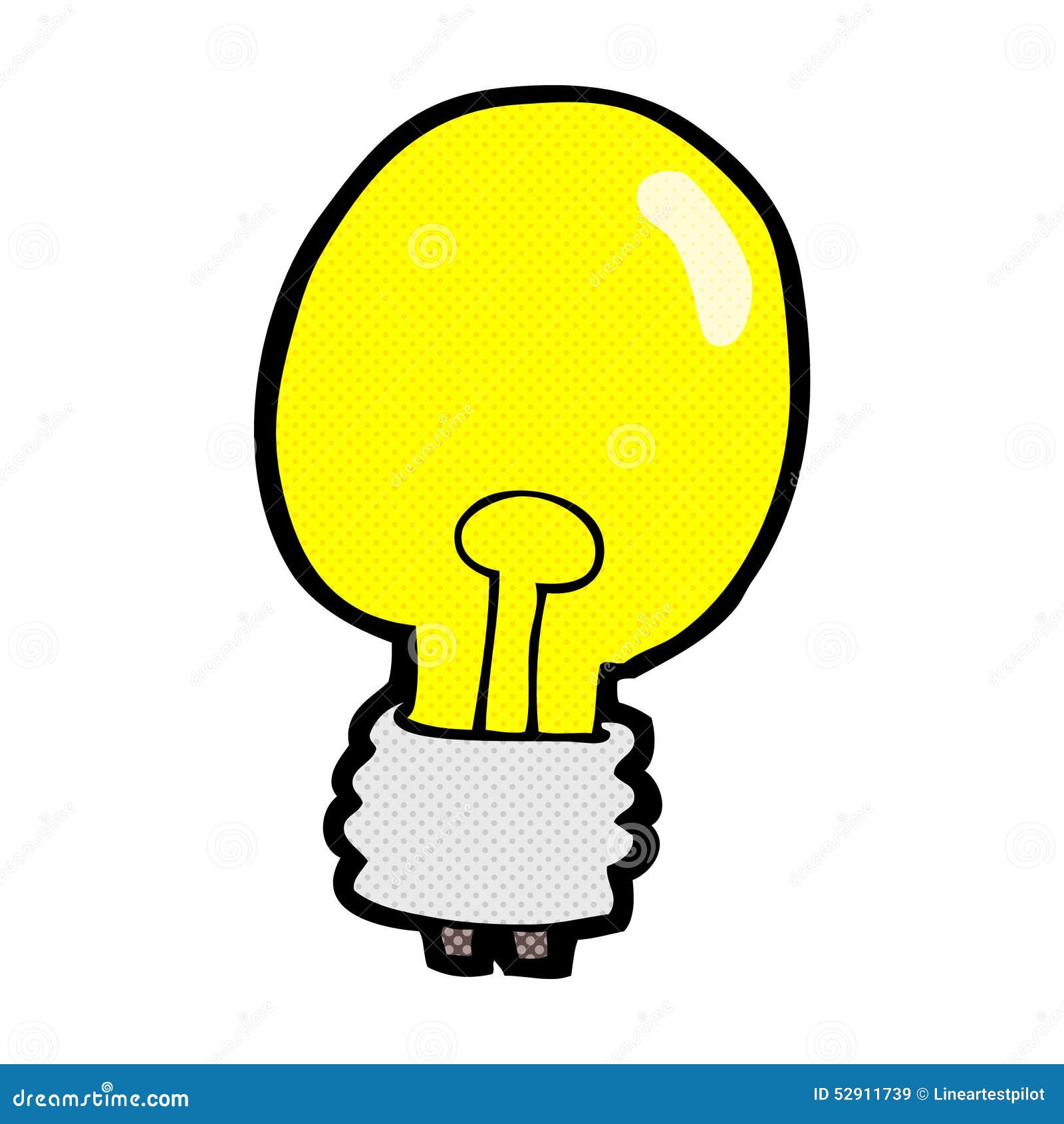 Comic Cartoon Electric Light Bulb Stock Illustration - Illustration of ...