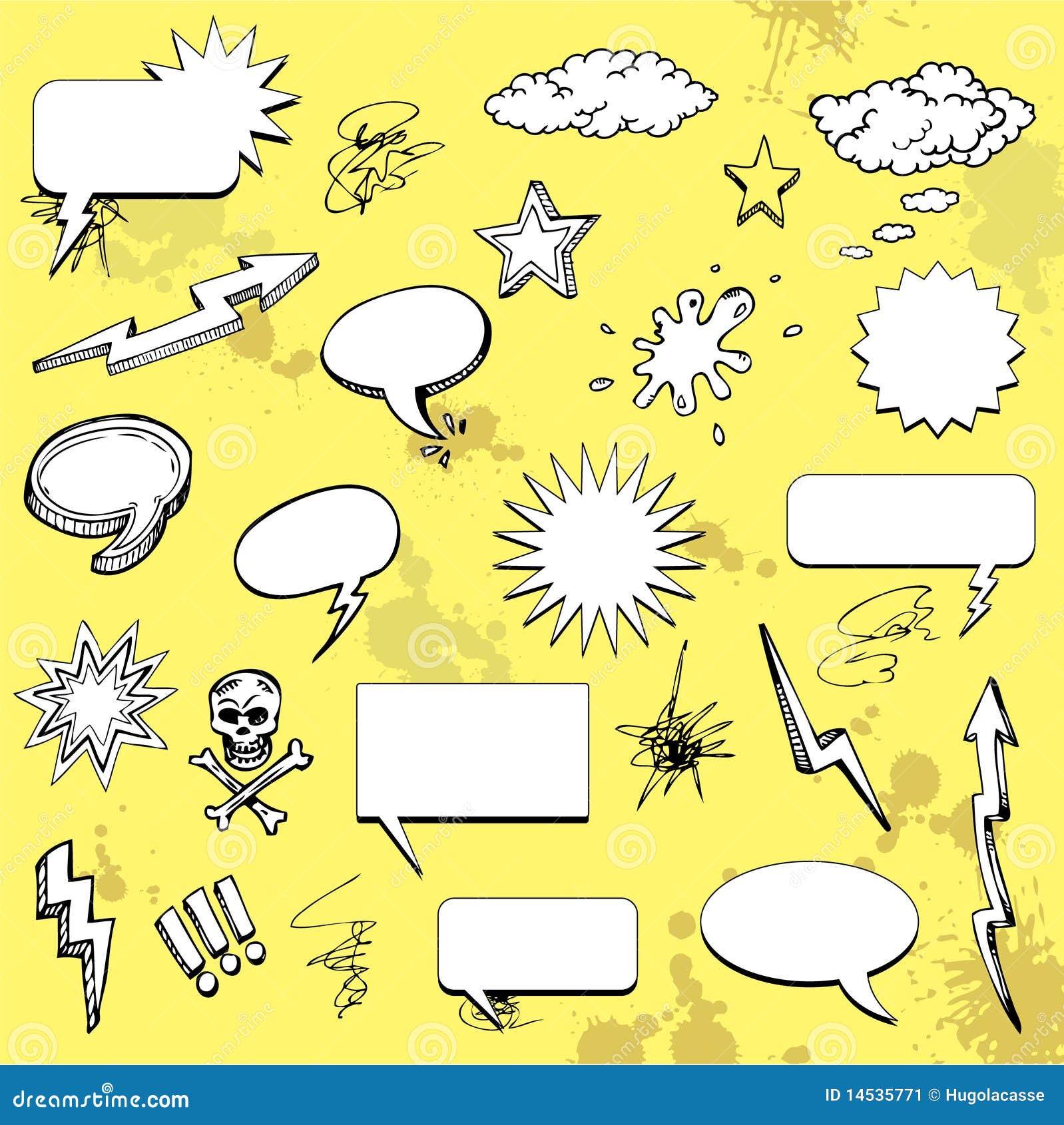 Comic cartoon elements stock vector. Illustration of chat - 14535771