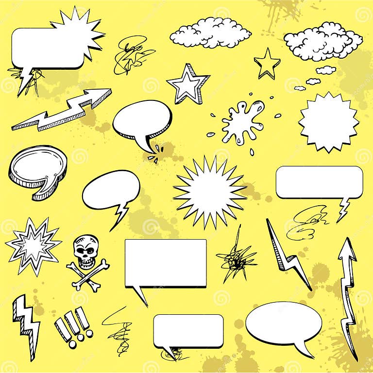 Comic cartoon elements stock vector. Illustration of message - 14535771