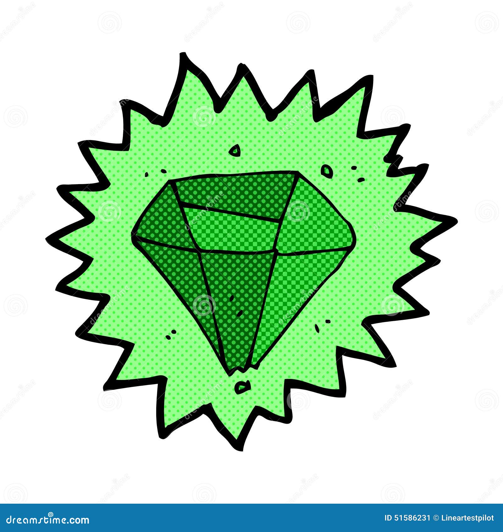 Comic cartoon emerald stock illustration. Illustration of ruby - 51586231