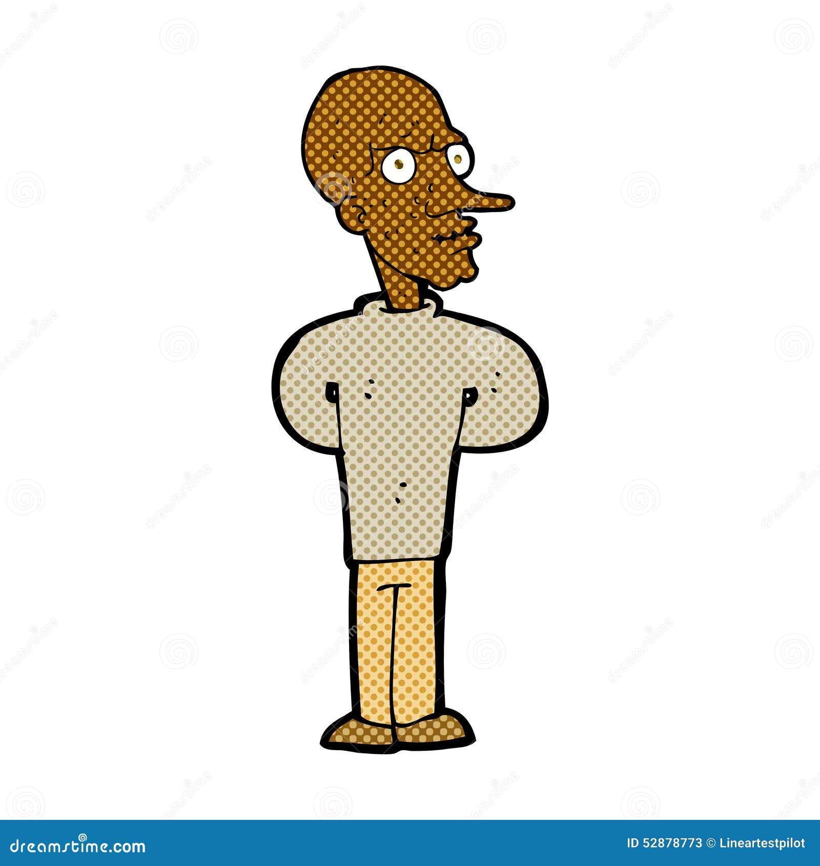 Comic Cartoon Evil Bald Man Stock Illustration - Illustration of hand ...