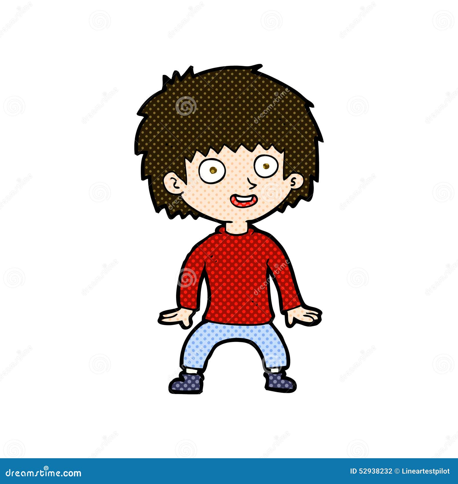Comic cartoon excited boy stock illustration. Illustration of funny ...
