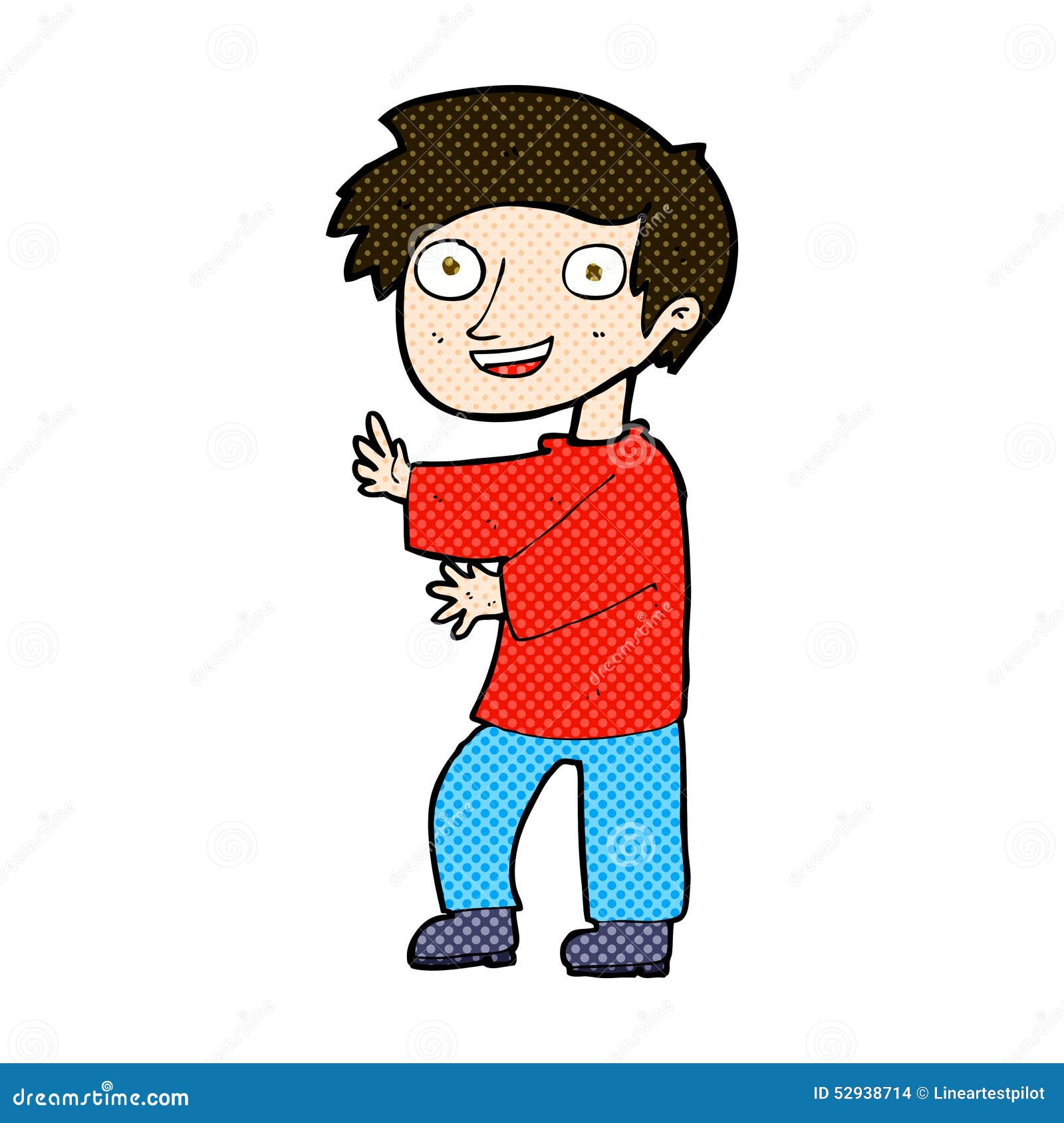 Comic cartoon excited boy stock illustration. Illustration of doodle ...