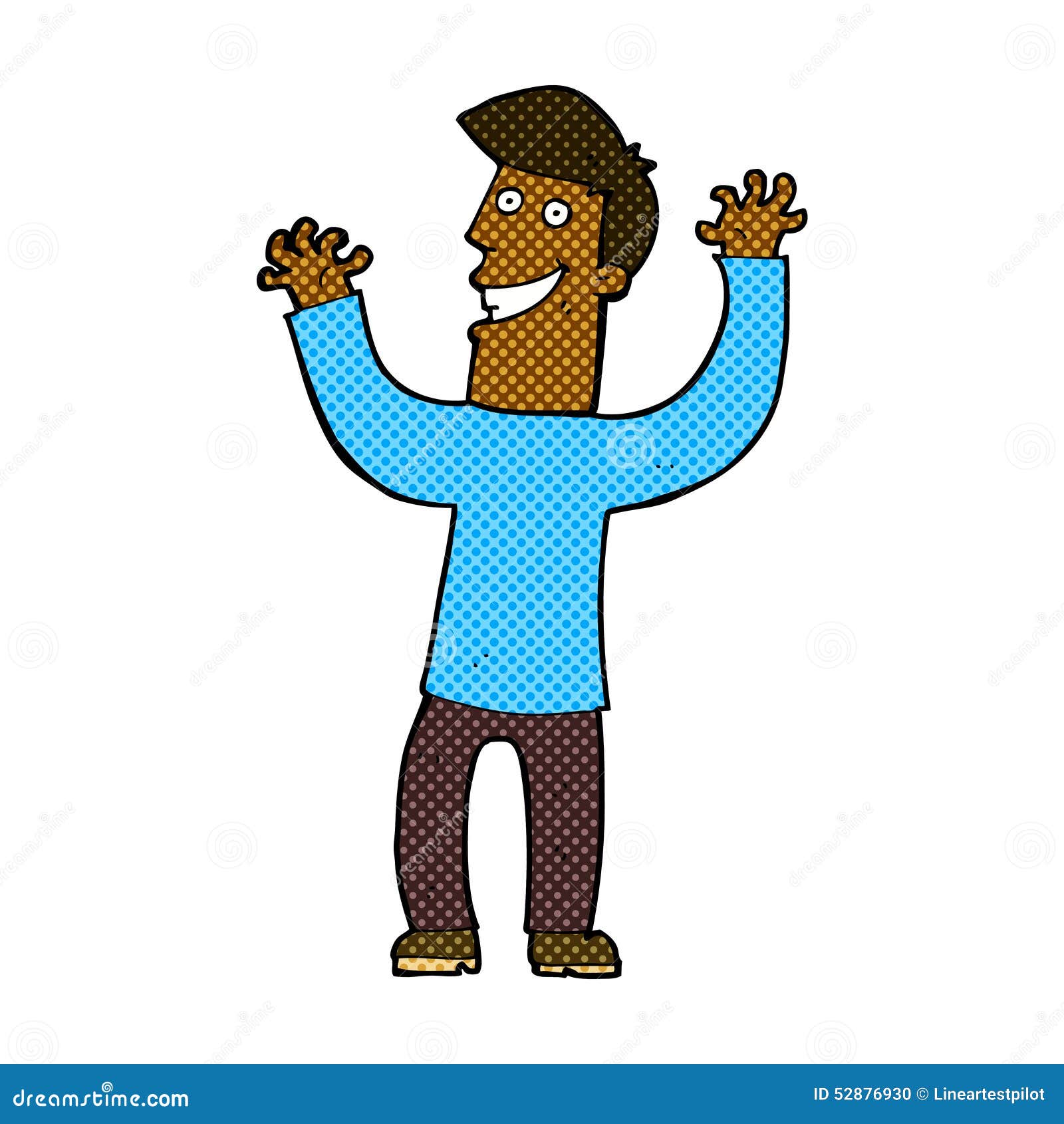 Comic cartoon excited man stock illustration. Illustration of funny ...