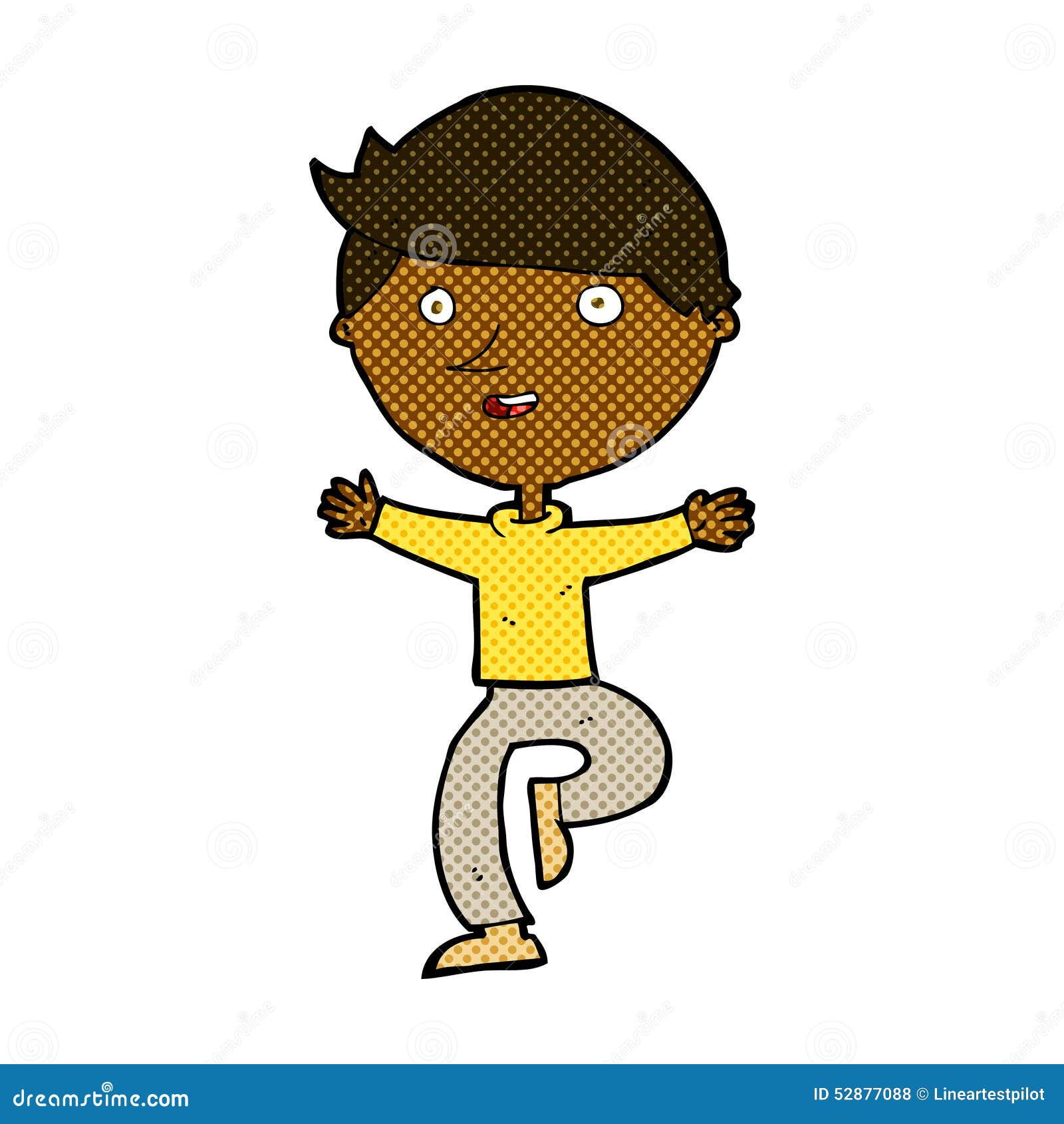 Comic cartoon excited man stock illustration. Illustration of doodle ...