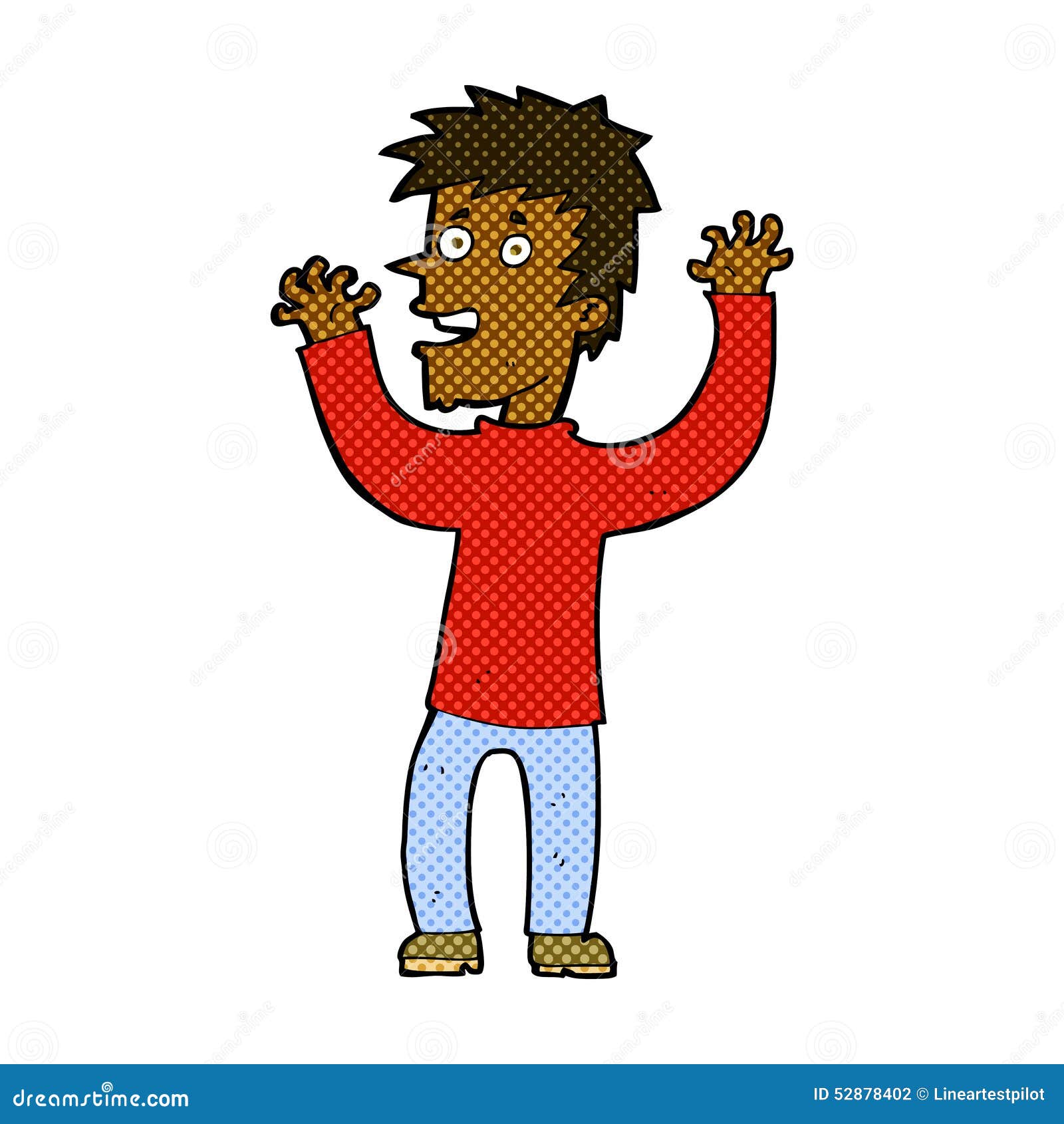 Comic cartoon excited man stock illustration. Illustration of comic ...