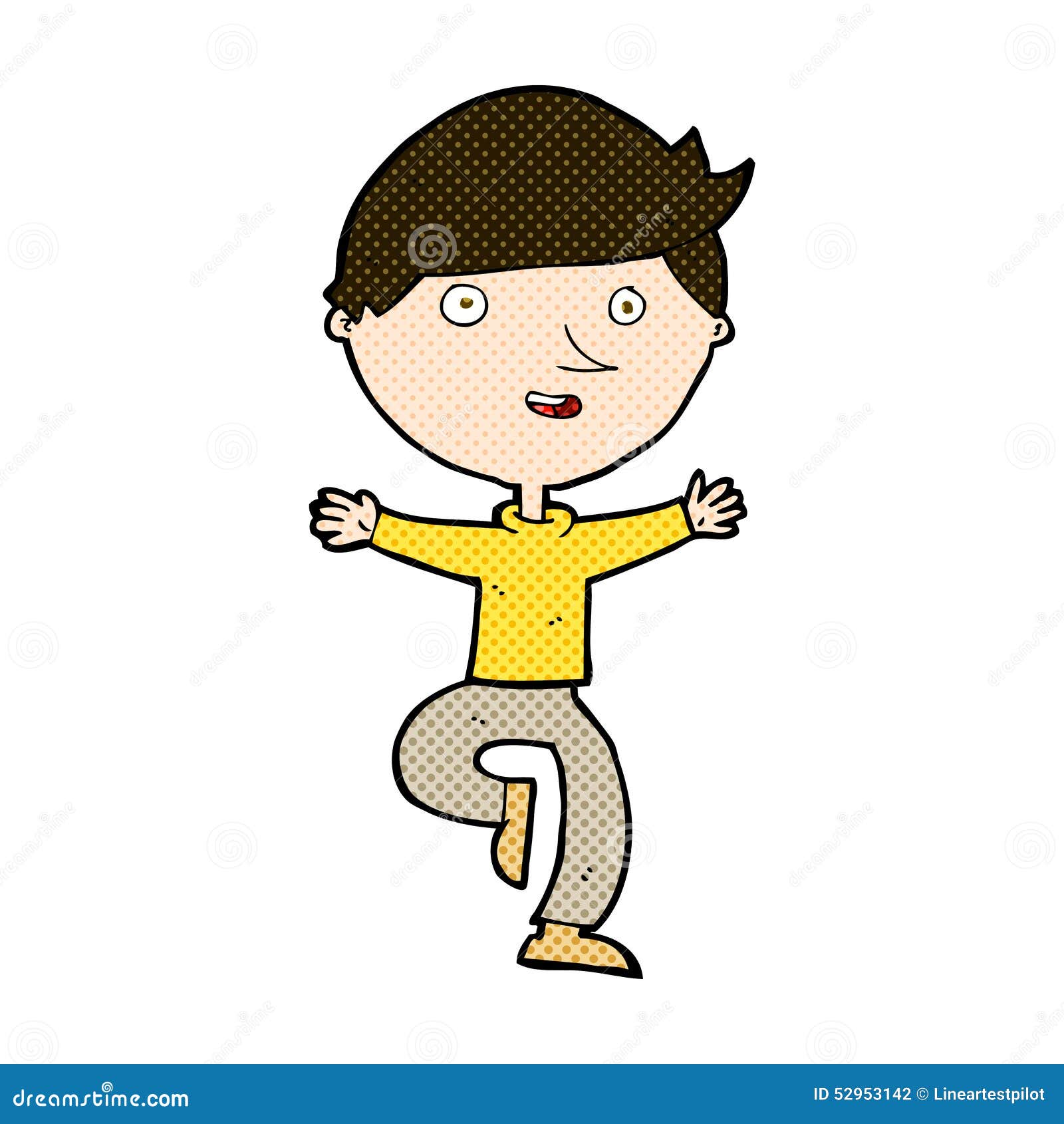 Comic cartoon excited man stock illustration. Illustration of retro ...